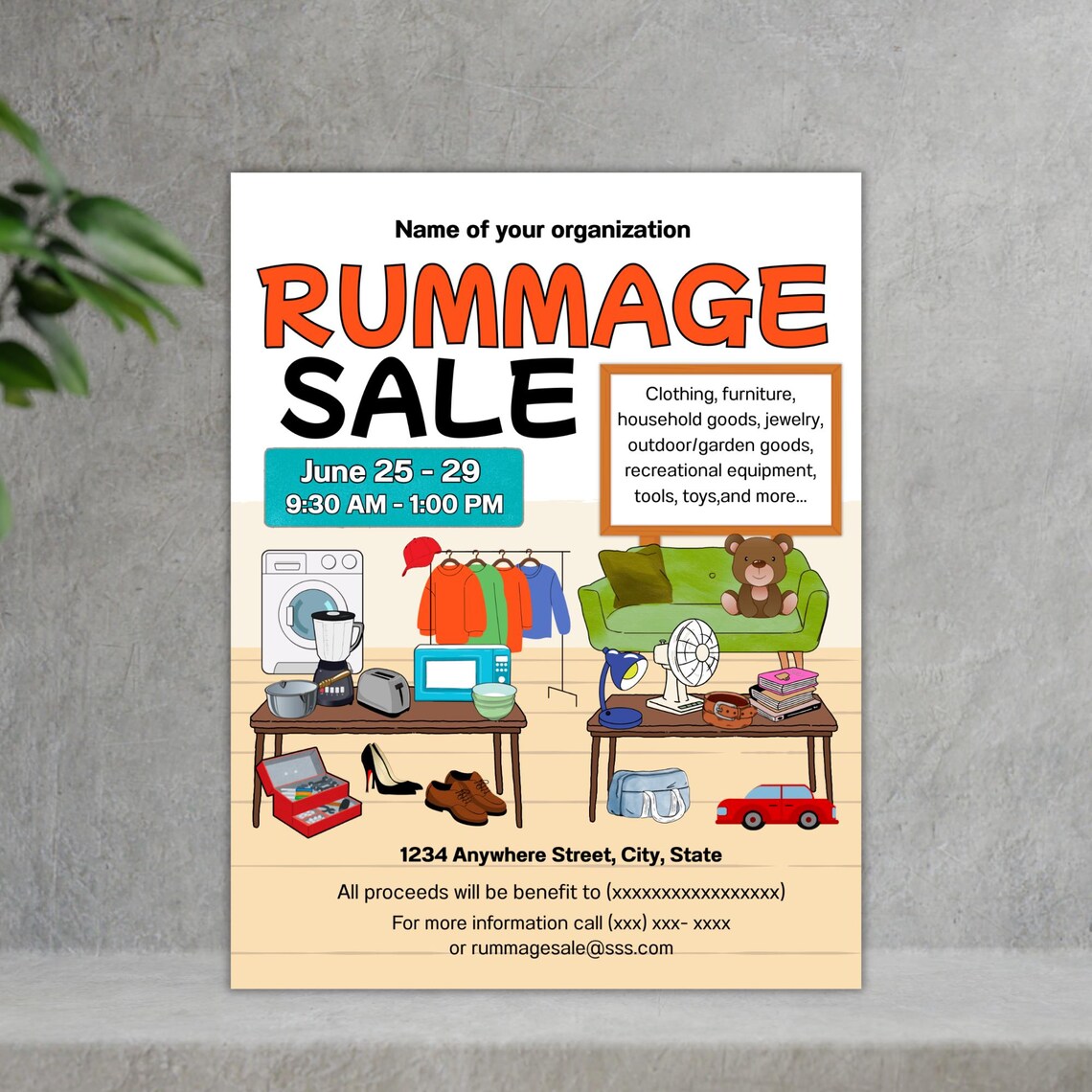 Rummage Sale Flyer Yard Sale Template School Fundraiser Fundraising ...