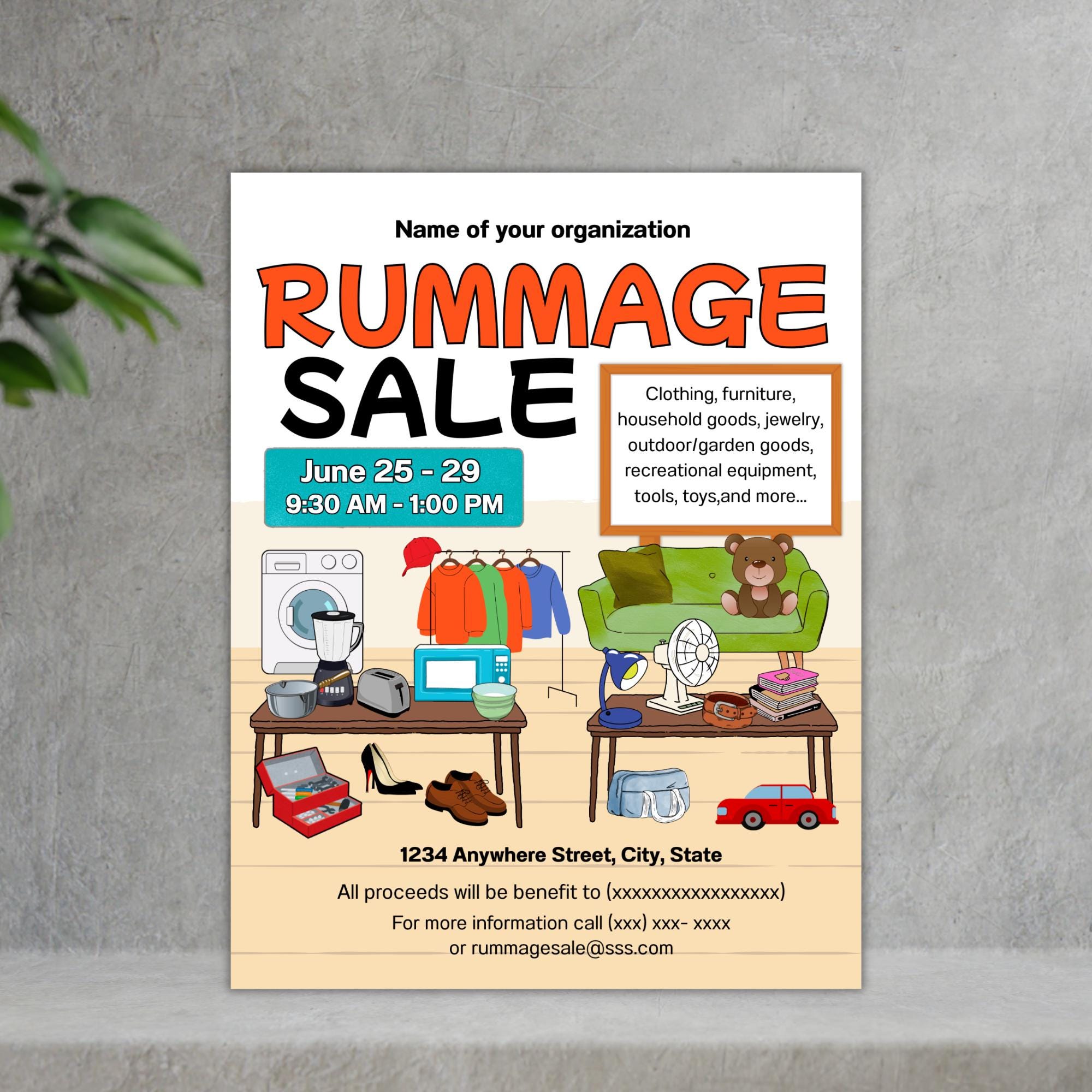 Rummage Sale Flyer Yard Sale Template School Fundraiser Fundraising ...