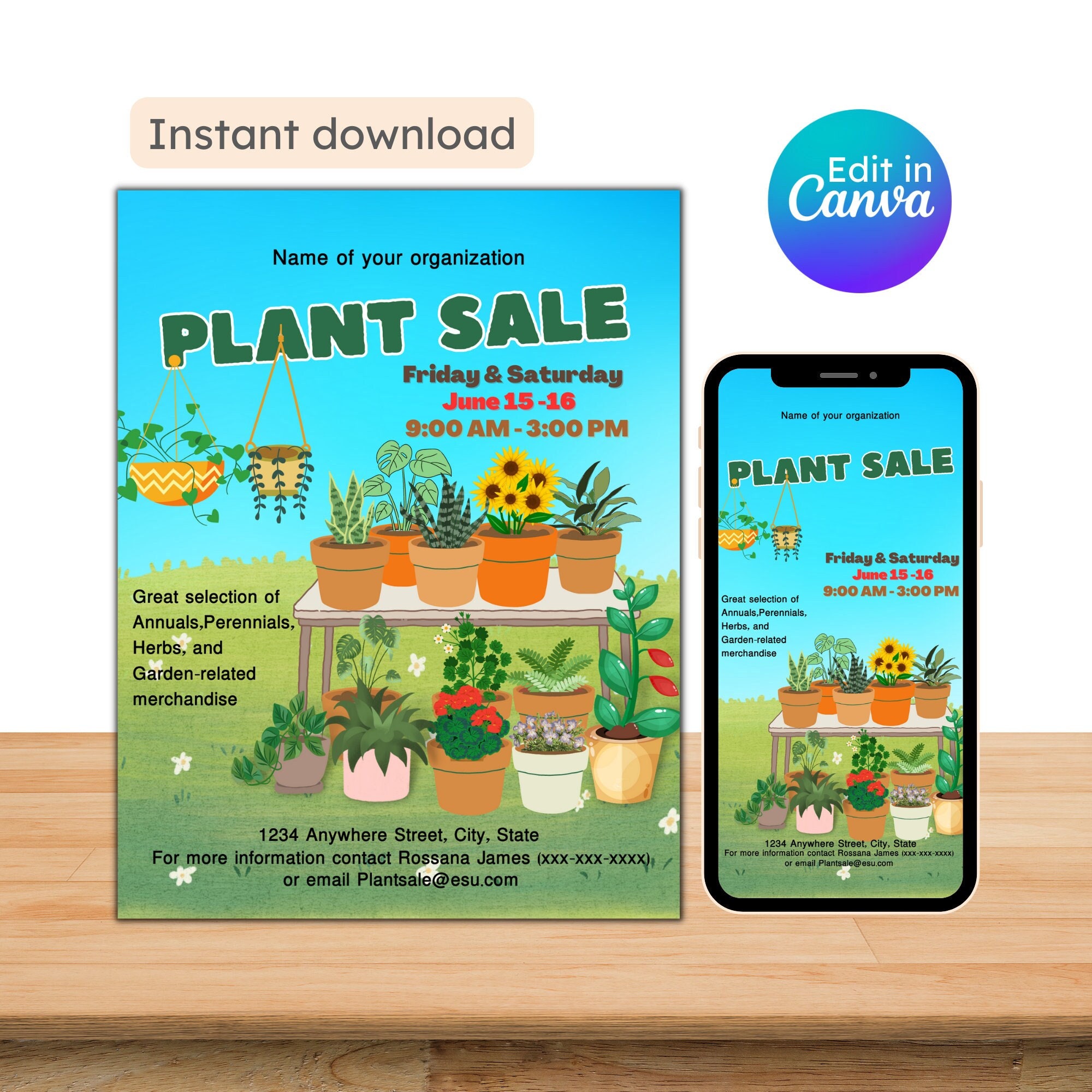 Plant Sale Flyer, Design for Sale, Perennial Plants for Sale, Annuals ...