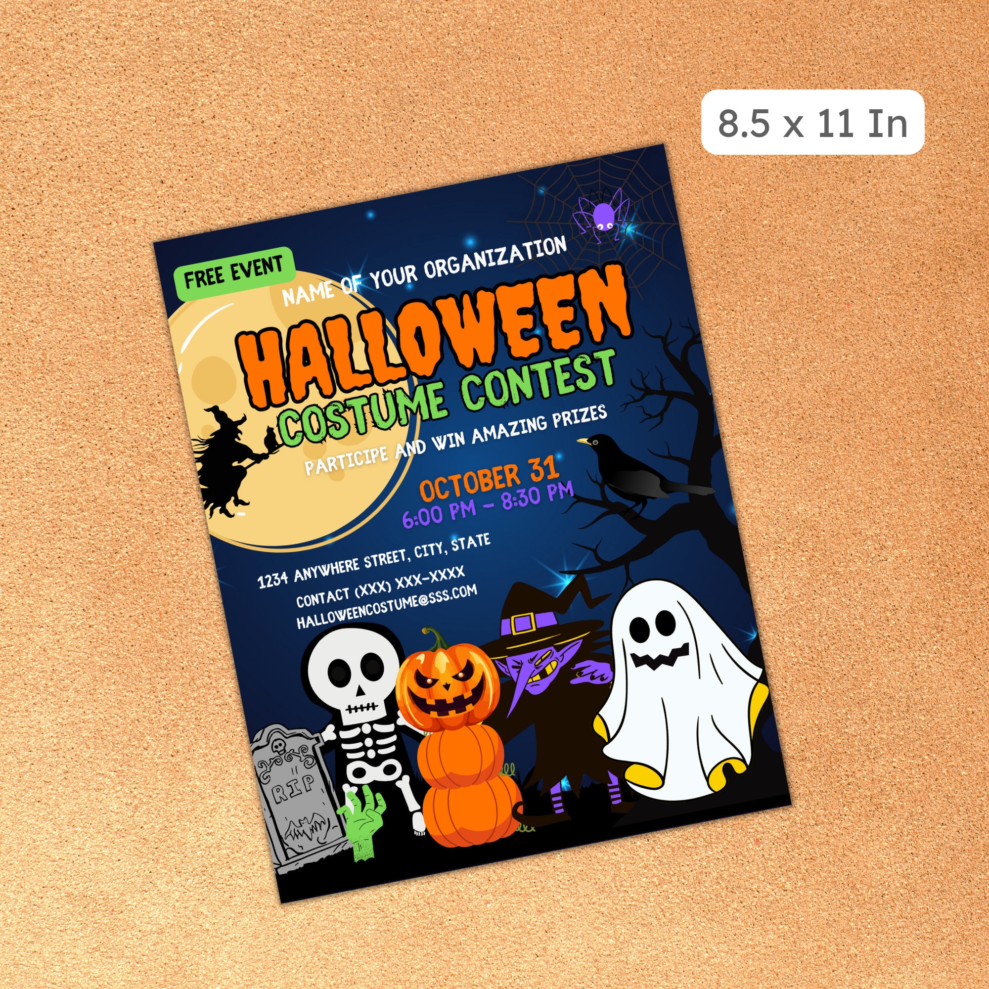 Halloween Costume Contest Flyer, Party Invitation, School Pto Pta, Kids ...