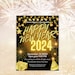 Happy New Year 2024 Flyer December 31st New Year Holiday Nye - Etsy