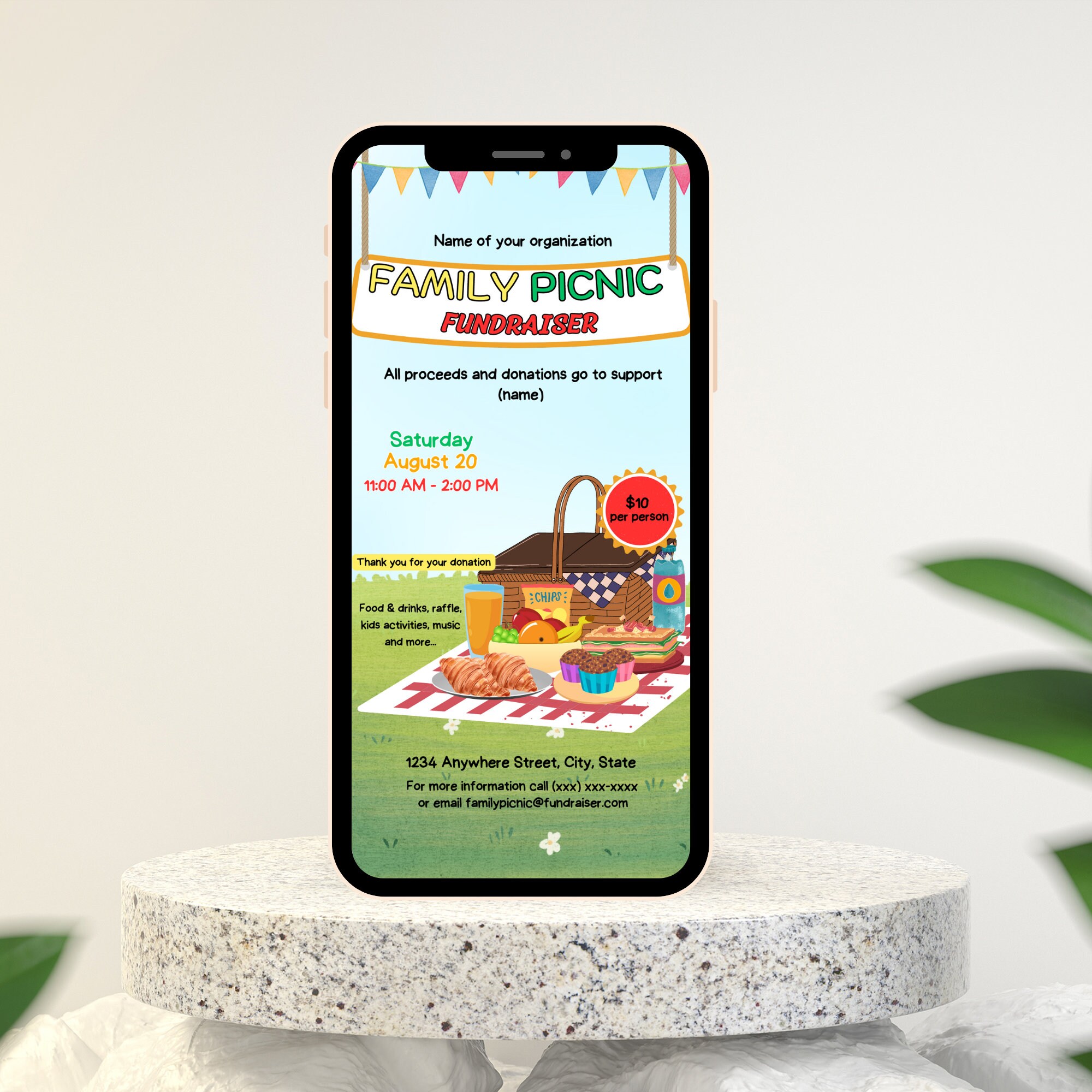 Family Picnic Fundraiser Flyer, School Fundraiser, Company Picnic ...