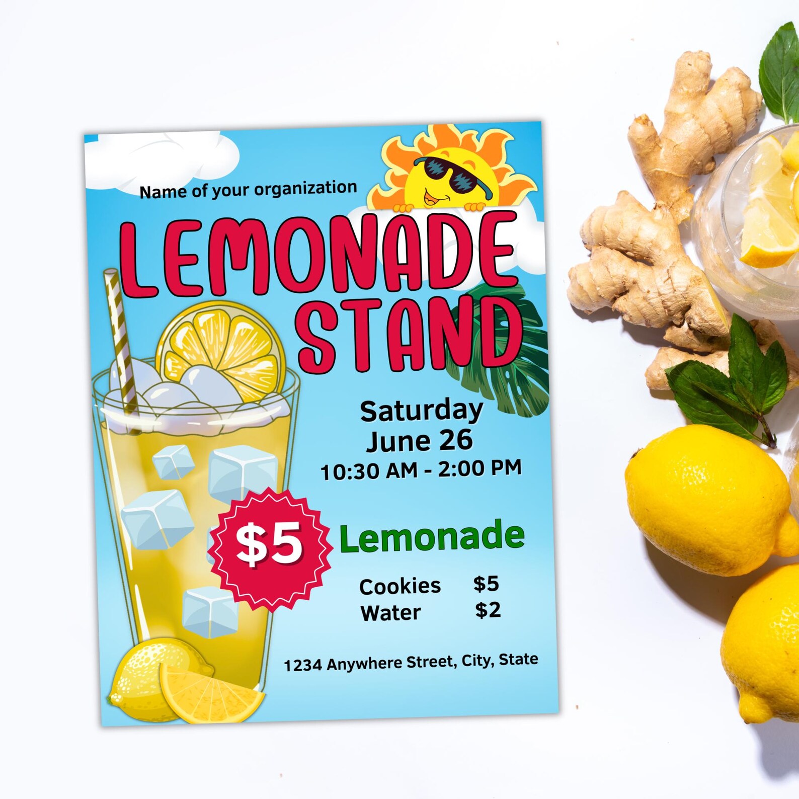 Editable Lemonade Stand Flyer: Summer Fundraiser Printable (digital ...
