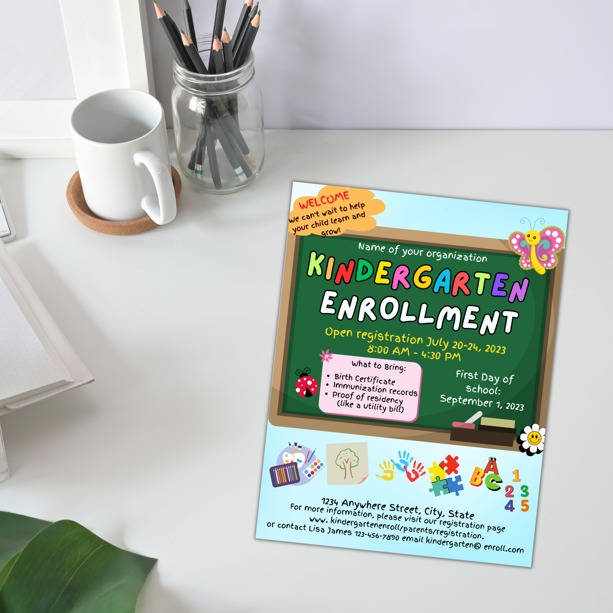 Kindergarten Enrollment Flyer Open Enrollment Pta Pto Flyer ...