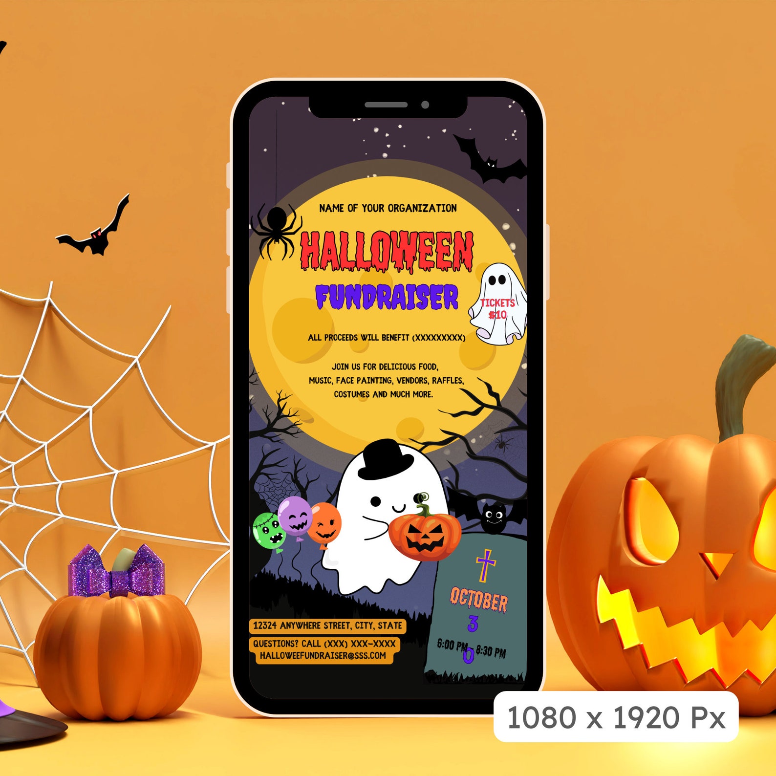 Halloween Fundraiser Flyer Trick or Treat School Event Costume Party ...