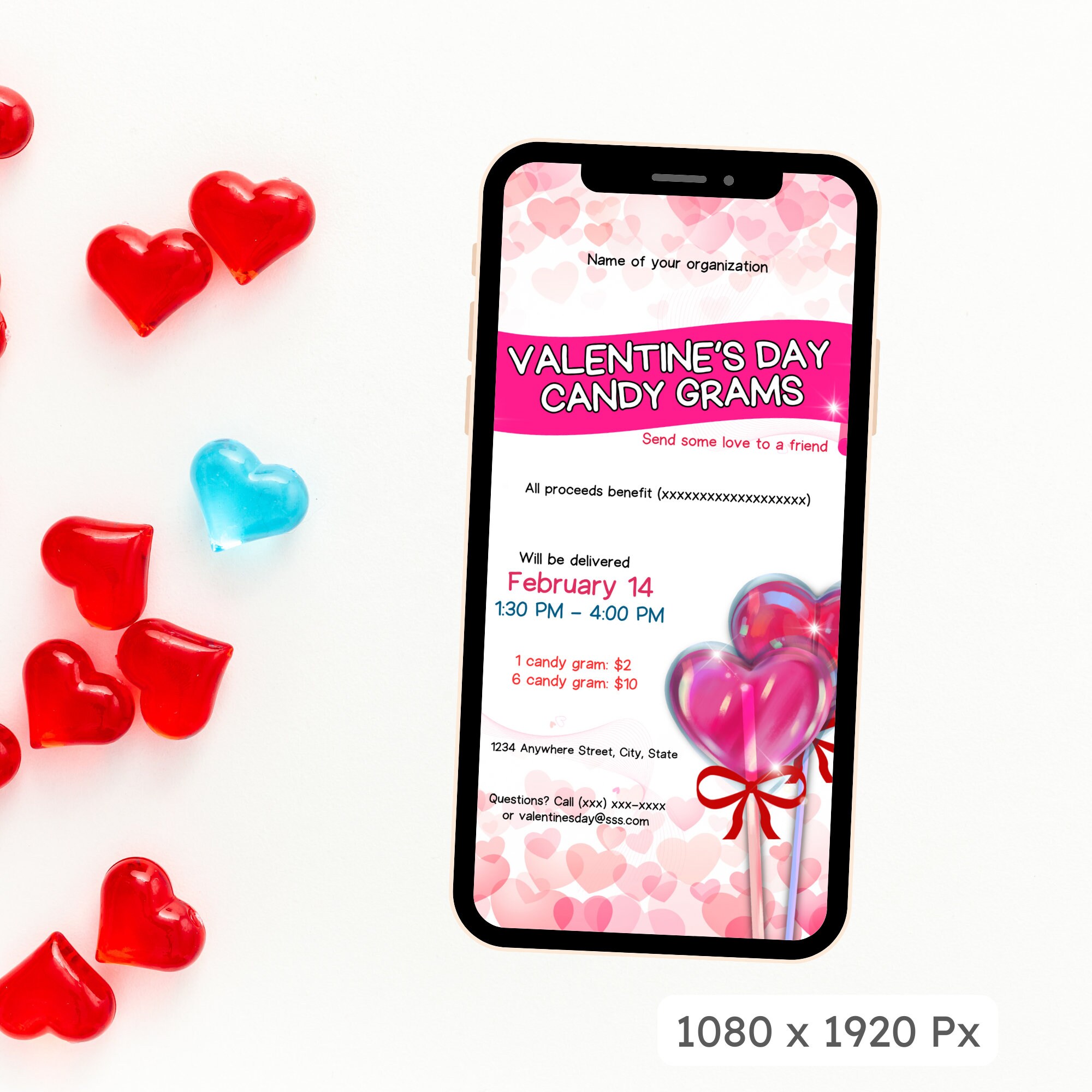 Valentine's Day Candy Grams Flyer School Grams Valentine Fundraiser ...