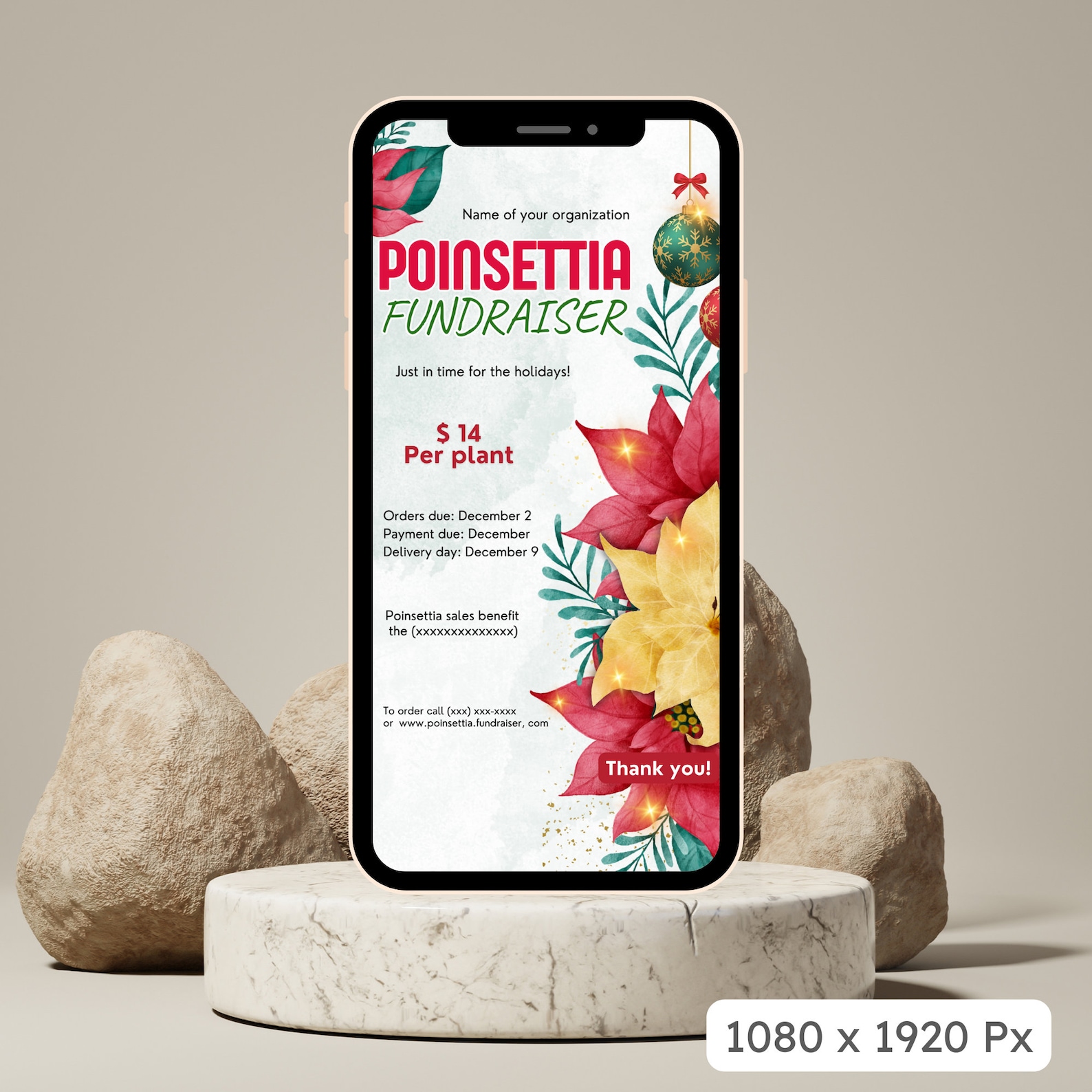 Poinsettia Fundraiser Flyer Christmas Flowers Plant Flower - Etsy