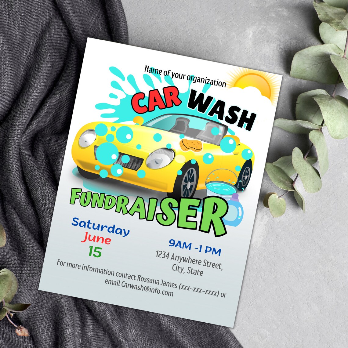 Editable Car Wash Fundraiser Flyer, Mobile Car Wash, Car Wash Template ...