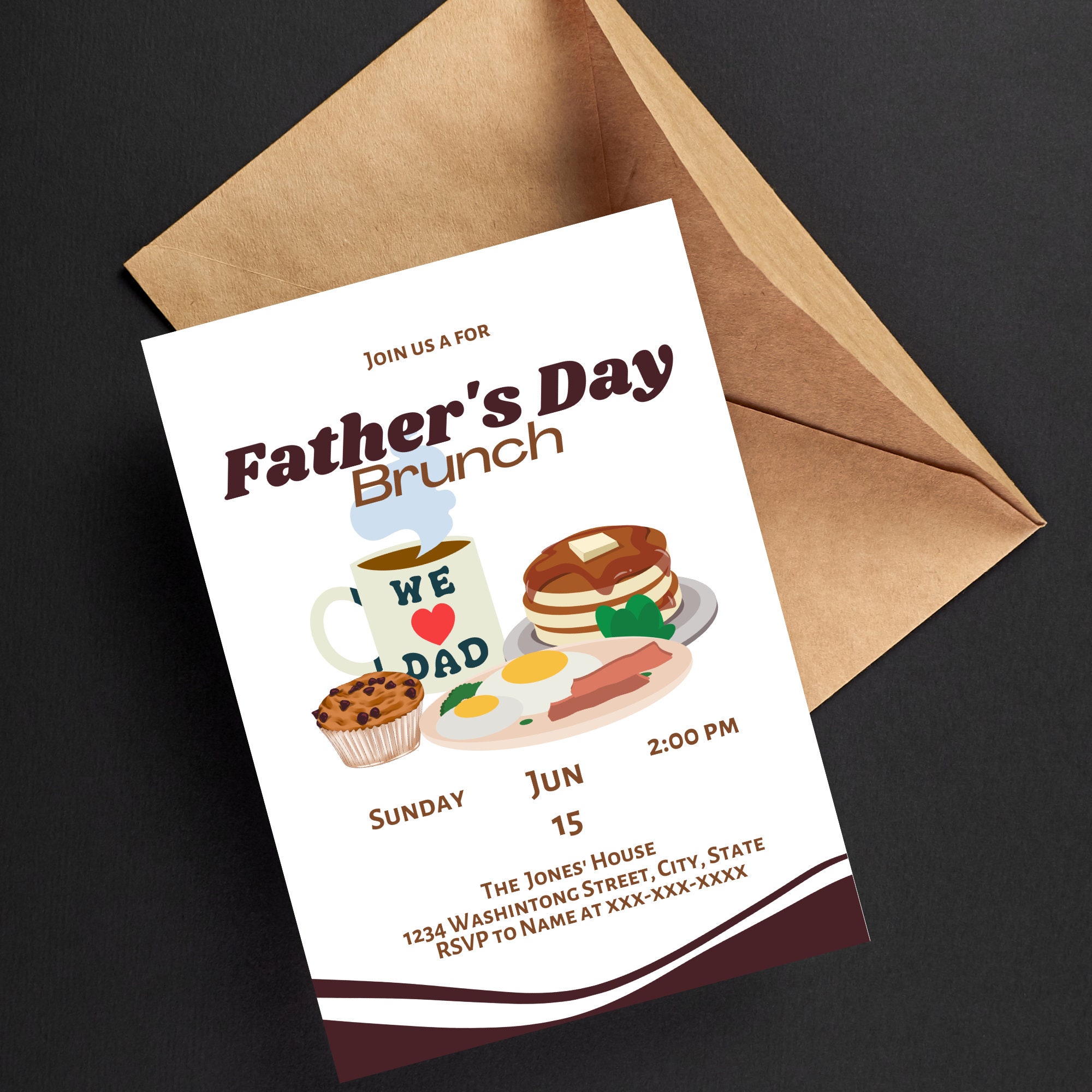 Fathers Day Invite, Father's Day Brunch, Father Day, Fathers Day Card ...