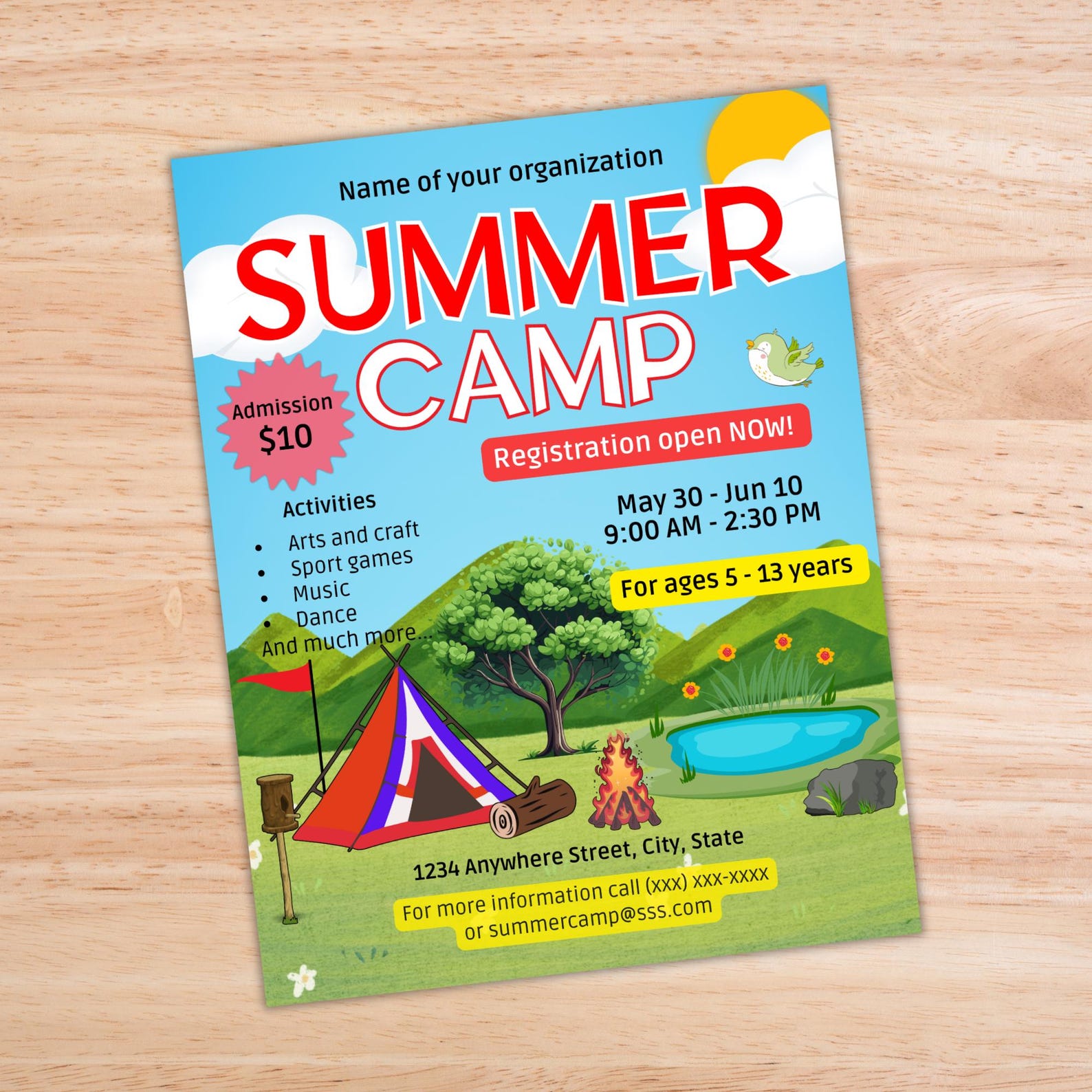 Editable Summer Camp Flyer: Kids Event Template (digital Download) - Etsy
