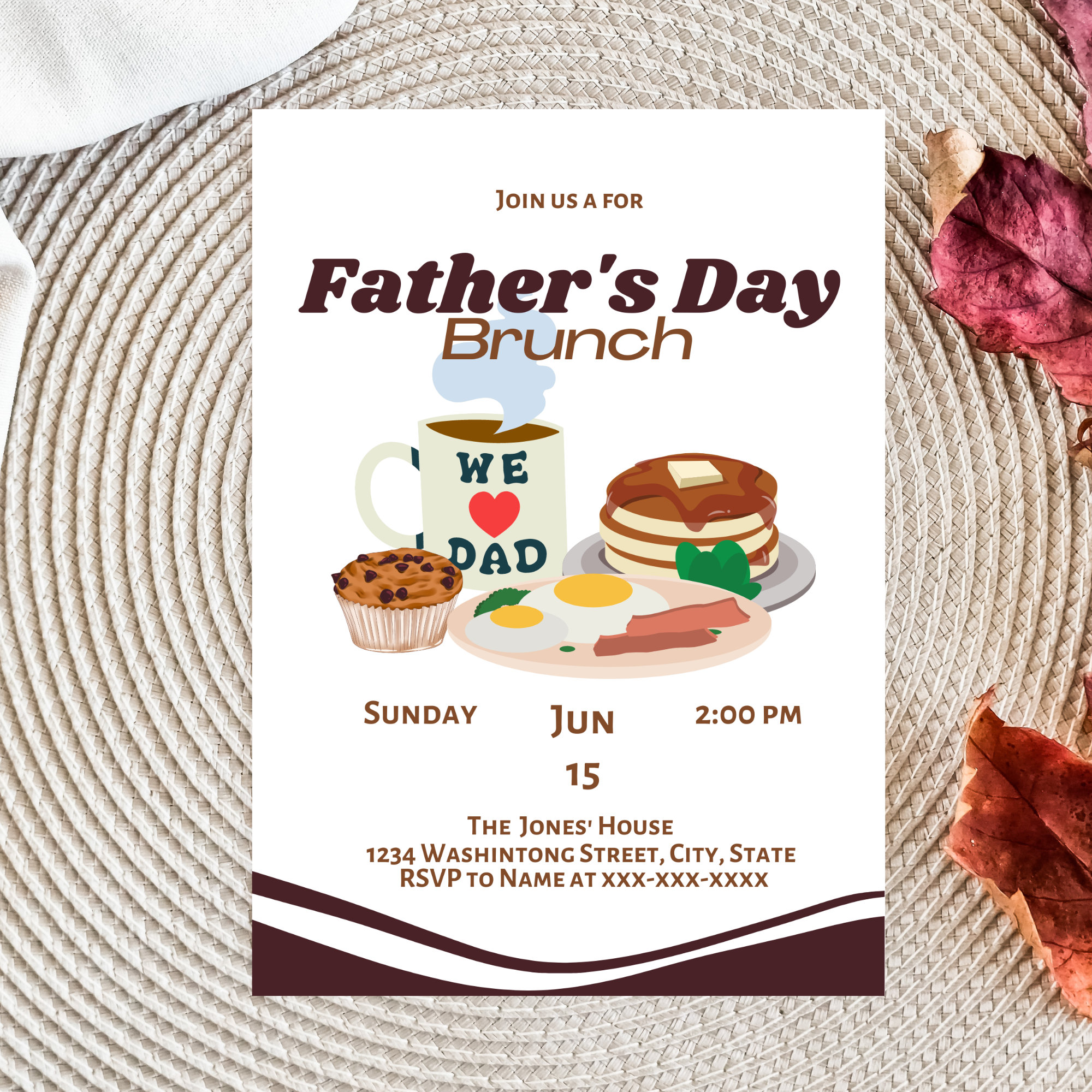 Fathers Day Invite, Father's Day Brunch, Father Day, Fathers Day Card ...