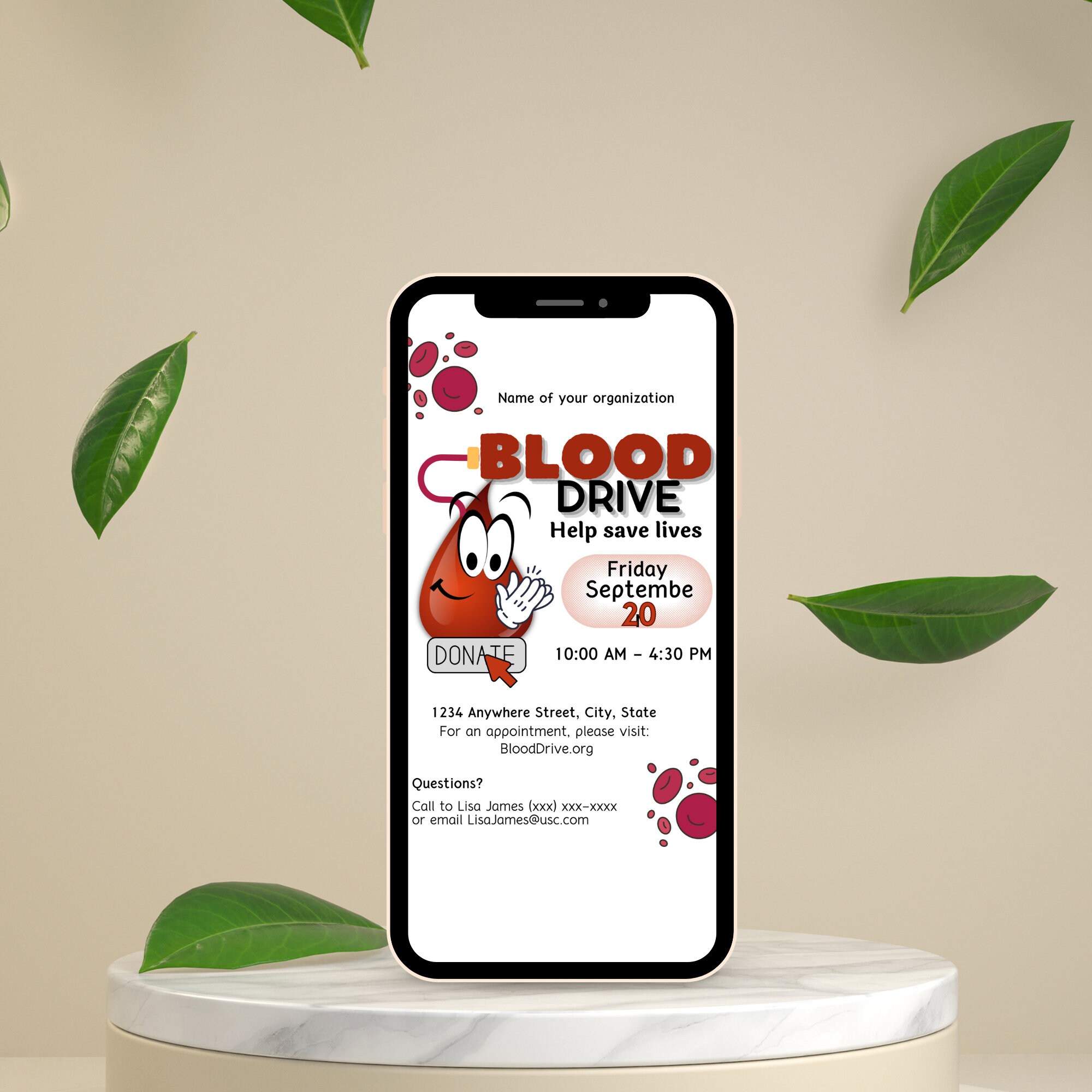 Blood Drive Flyer, Donate Blood, Donations Drive, Nonprofit Donation ...
