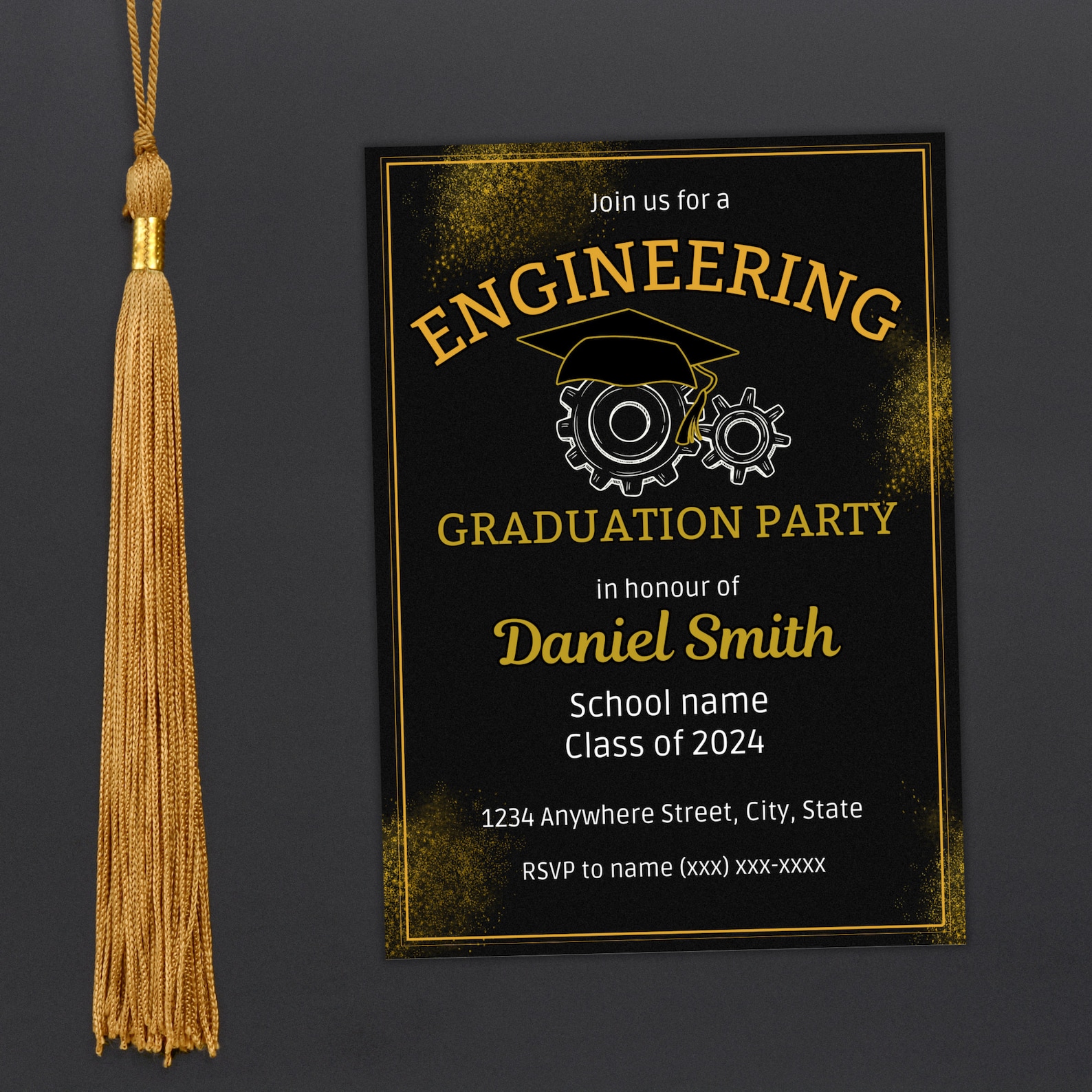 Engineering Graduation Card, Grad Announcement, Class of 2024, New ...