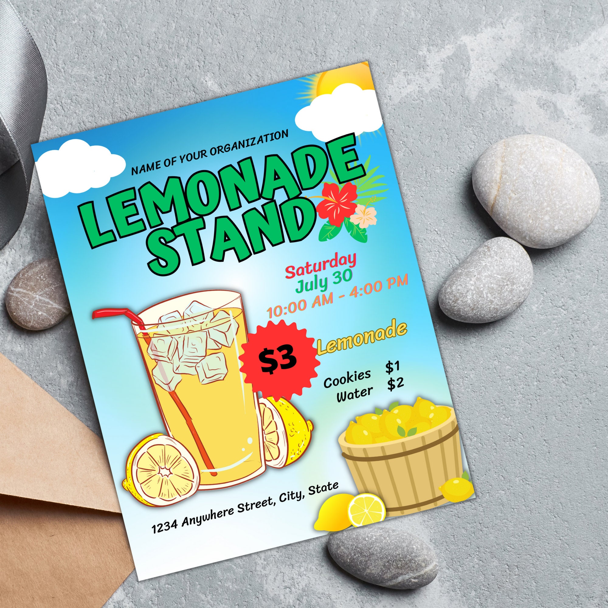 Lemonade Stand Flyer Lemonade Fundraiser School Summer Picnic Pta