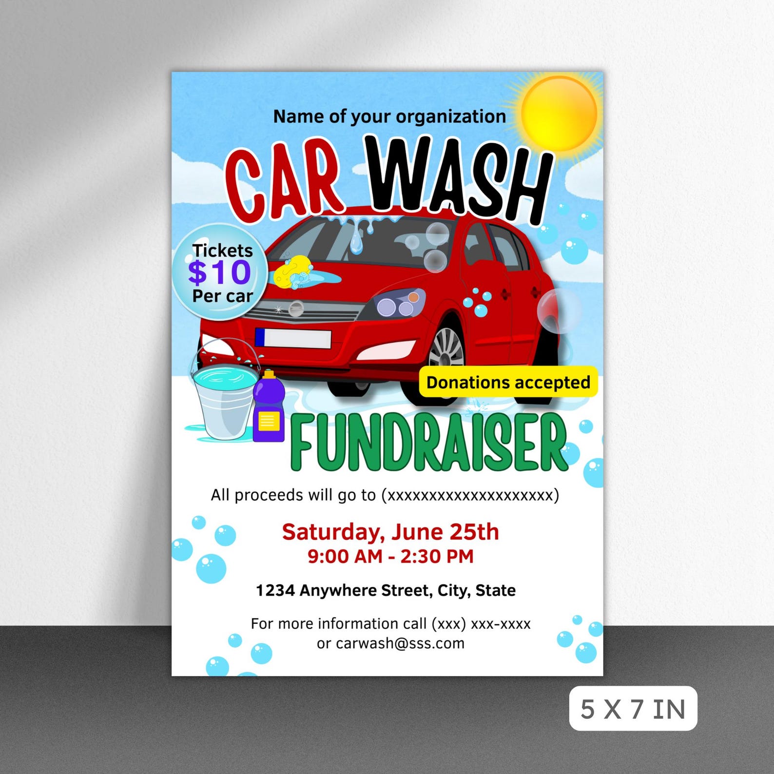Car Wash Fundraiser Flyer, Automobile Clean, Car Repair, Team ...