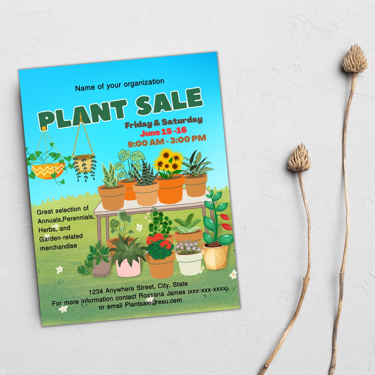 Plant Sale Flyer, Design for Sale, Perennial Plants for Sale, Annuals ...