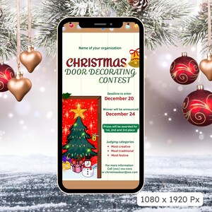 Christmas Door Decorating Contest Flyer, Holiday Decor, Photos With ...