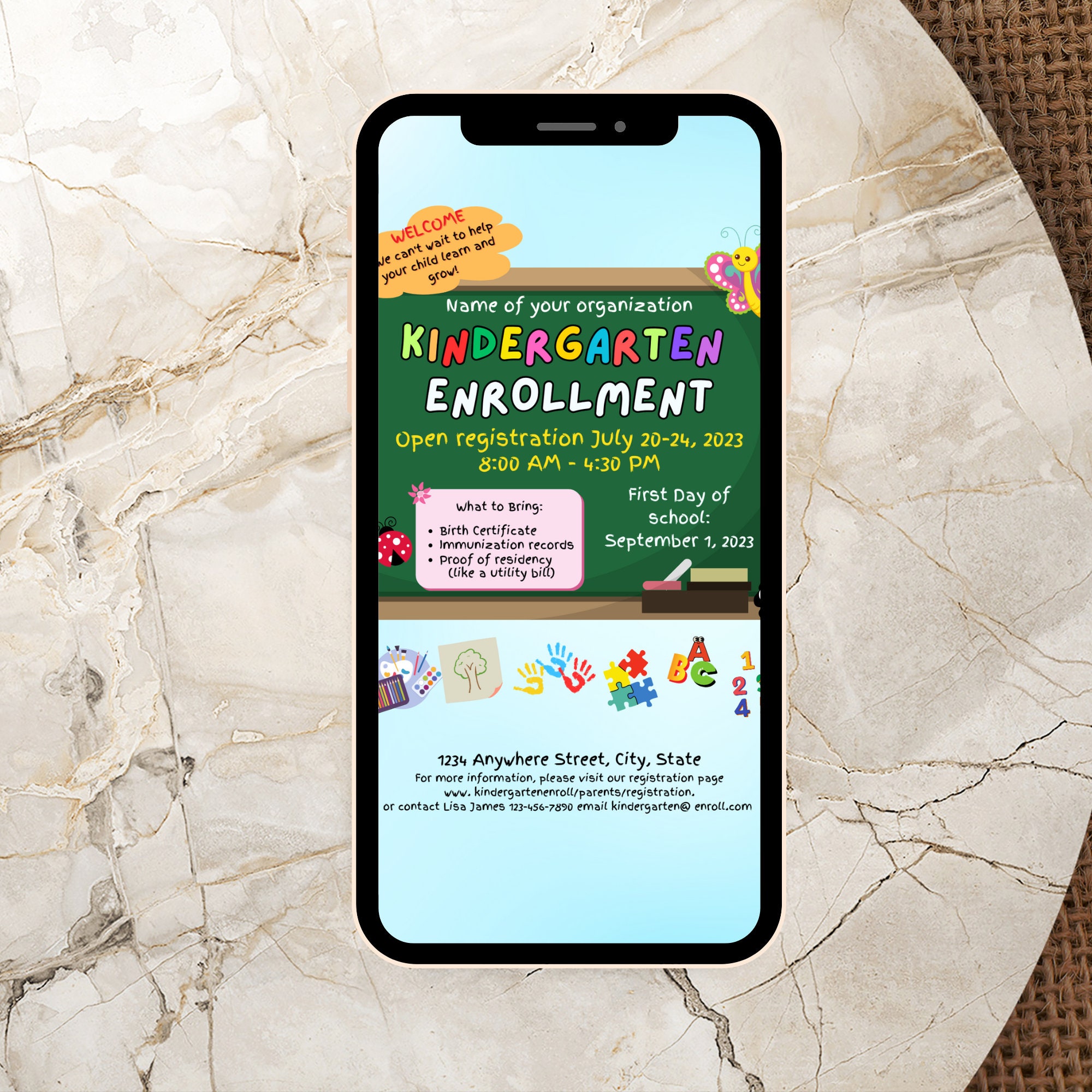 Kindergarten Enrollment Flyer Open Enrollment Pta Pto Flyer ...