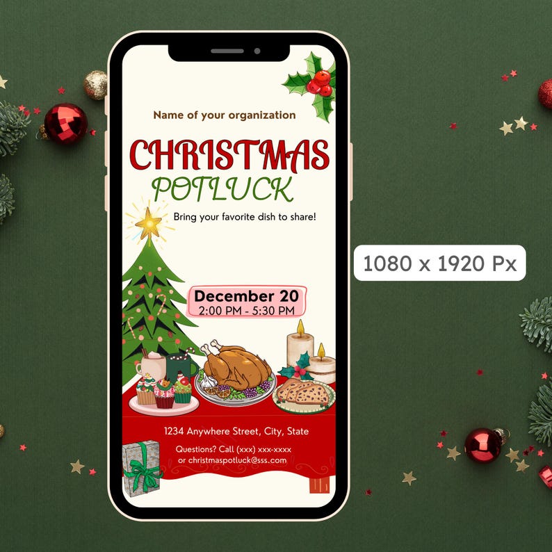 Christmas Potluck Flyer, Pto Event Sign, Teacher Luncheon, Office ...