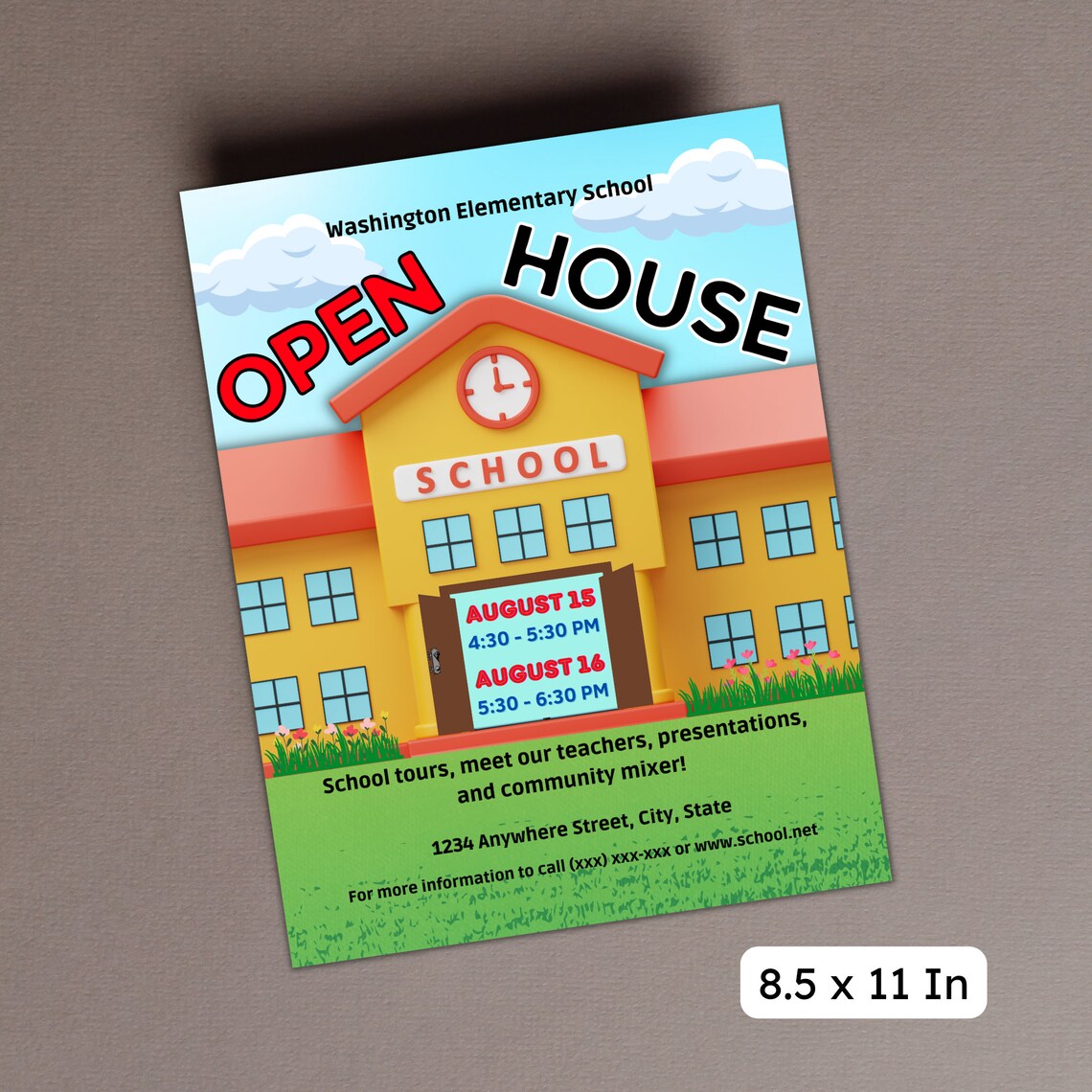 School Open House Flyer, Meet the Teacher, School Fundraiser, Pta Pto ...