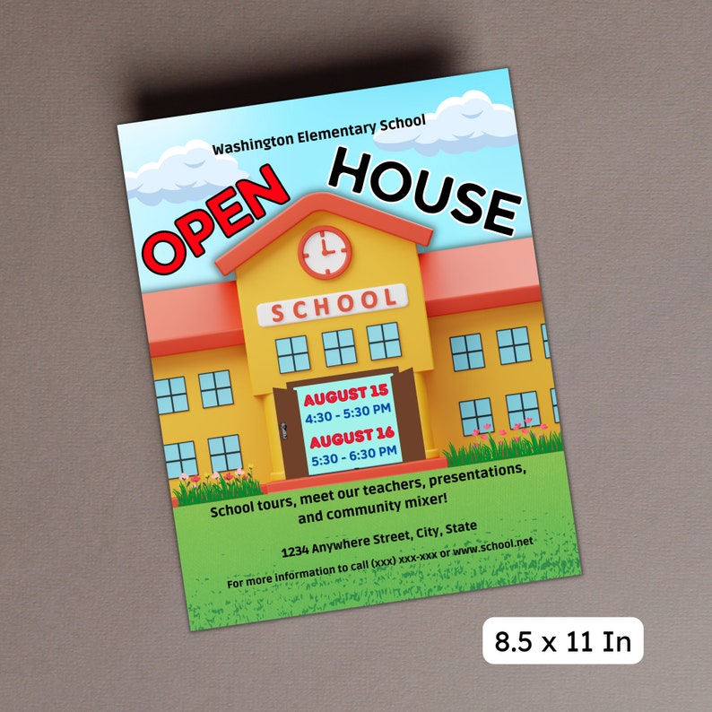 School Open House Flyer, Meet the Teacher, School Fundraiser, Pta Pto ...