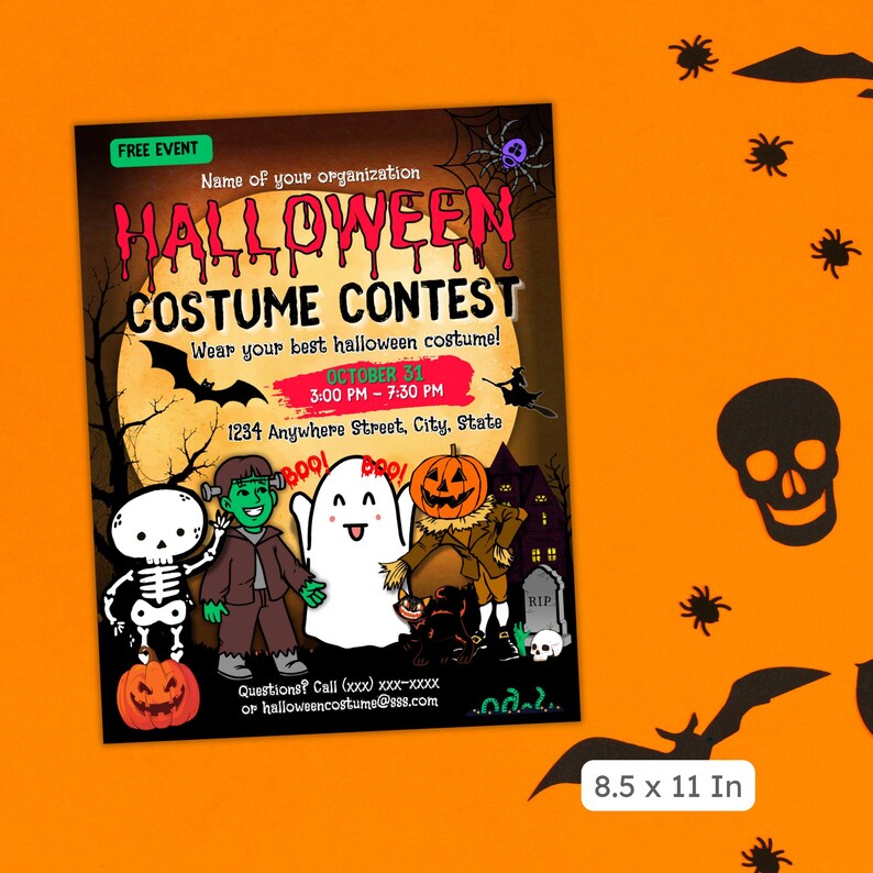 Halloween Costume Contest Flyer, Spooky Season, Costume Competition ...