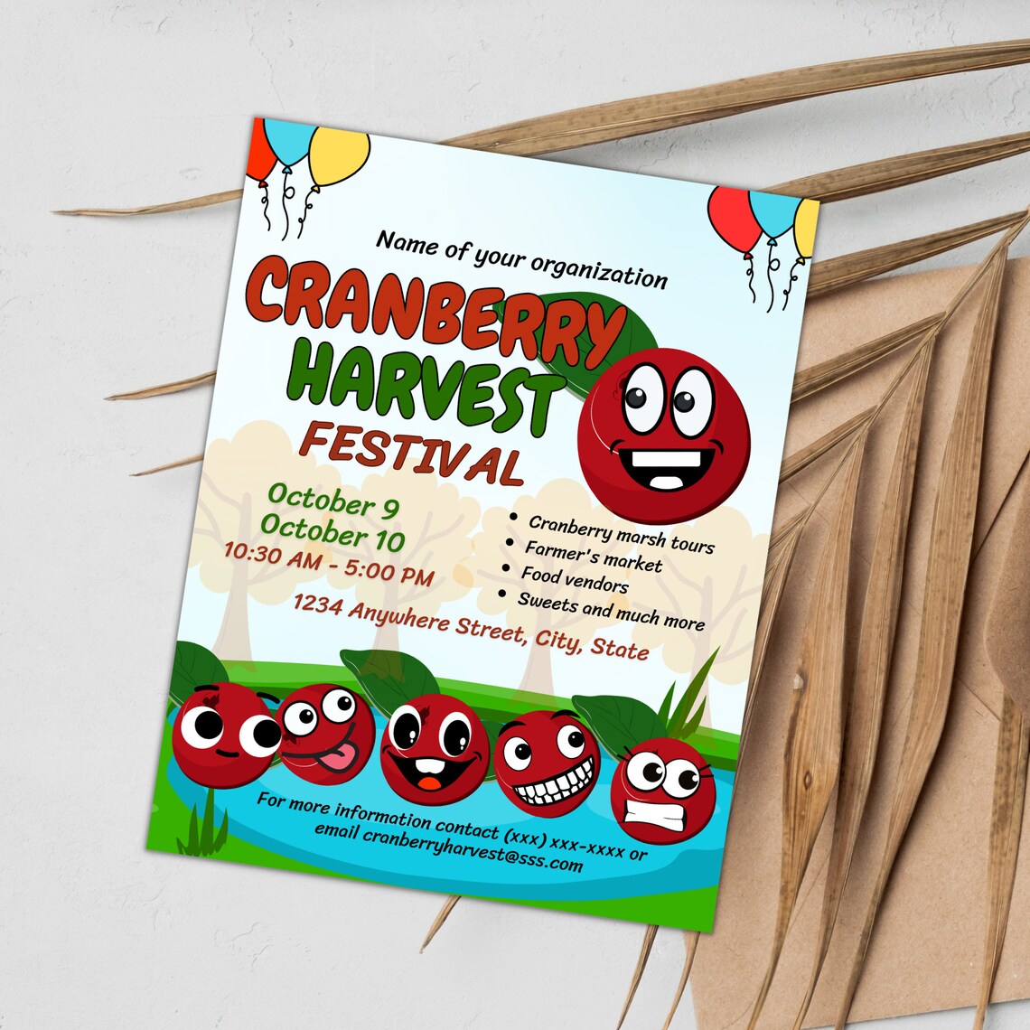 Cranberry Harvest Festival Flyer, Abundant Autumn, Community Event ...
