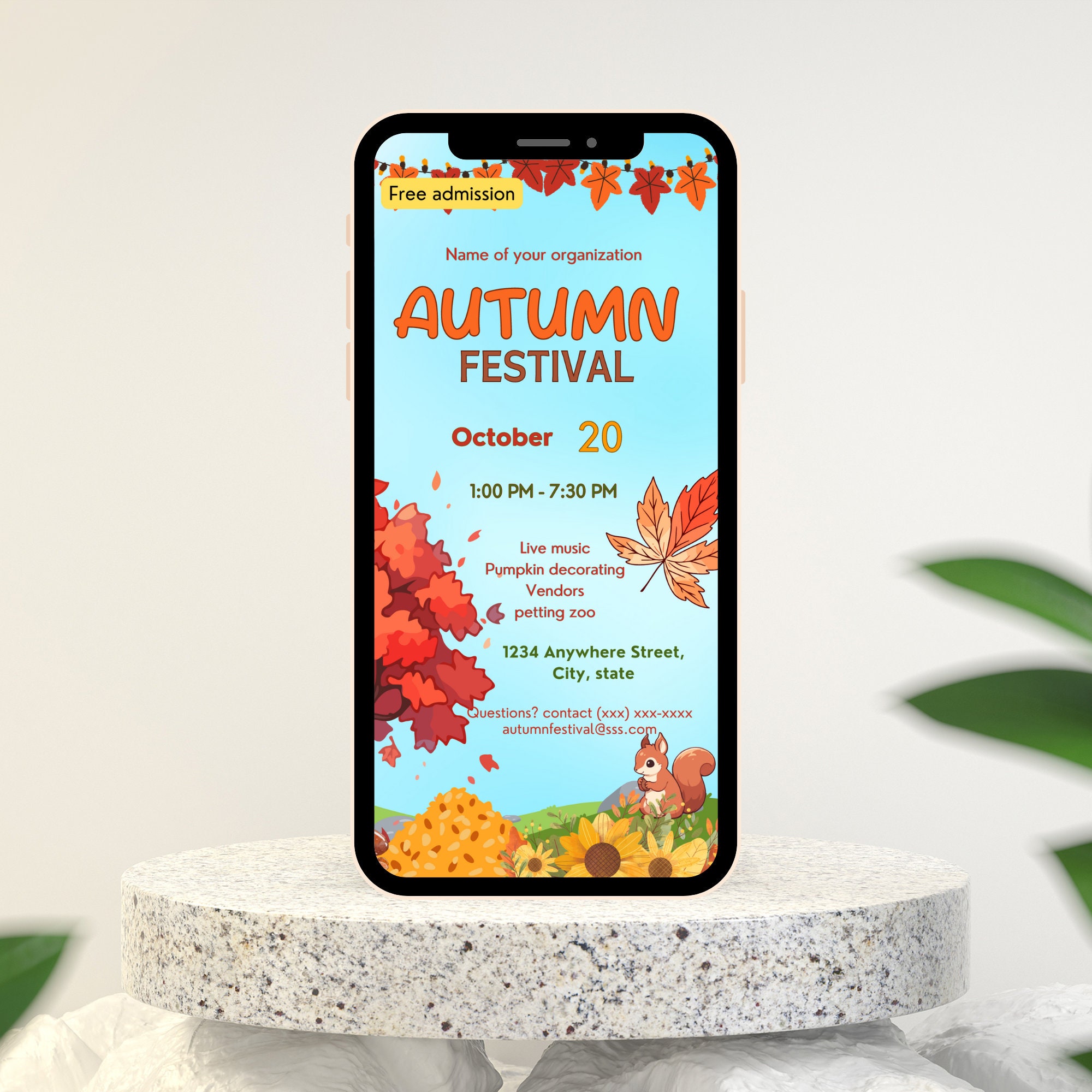 Autumn Festival Flyer Fall Invitation School Pto Pta Pumpkin Festival ...