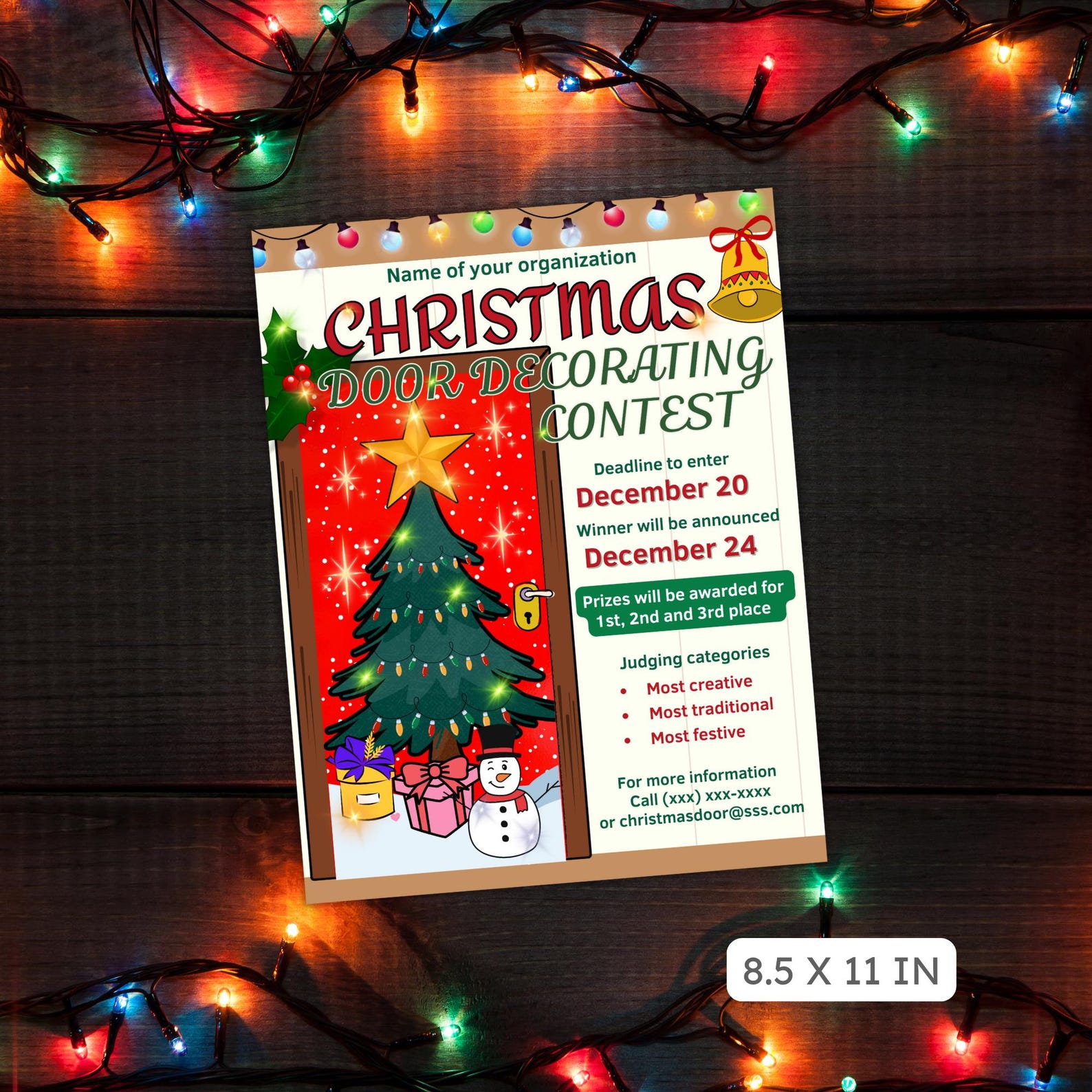 Christmas Door Decorating Contest Flyer, Holiday Decor, Photos With ...
