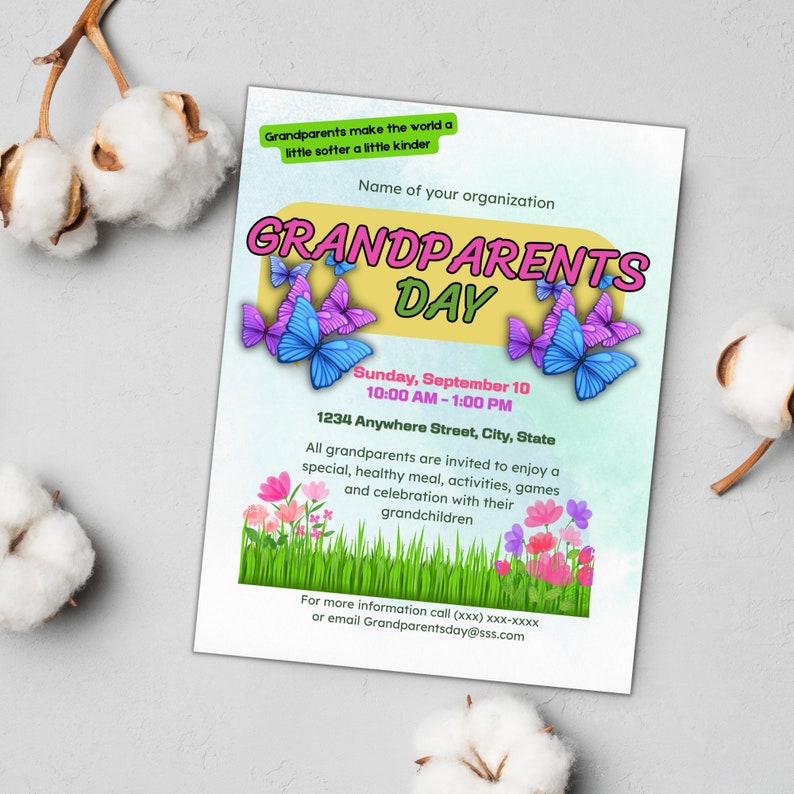 Grandparents Day Flyer Lunch School Grandparents Day Invite Family Fun ...