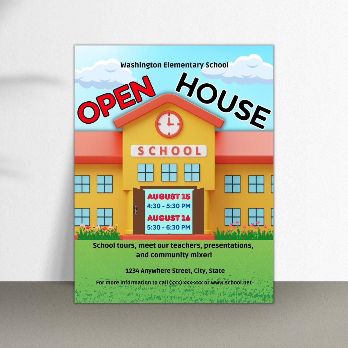 School Open House Flyer, Meet the Teacher, School Fundraiser, Pta Pto ...