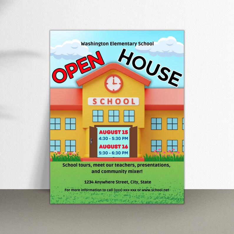 School Open House Flyer, Meet the Teacher, School Fundraiser, Pta Pto ...