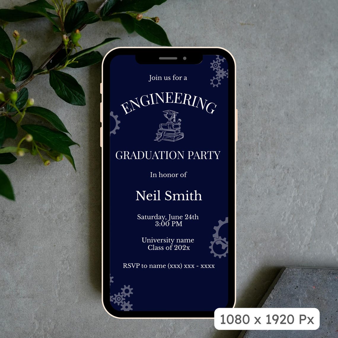 Engineering Graduation Party Invitation, Mechanical Engineer, Grad ...