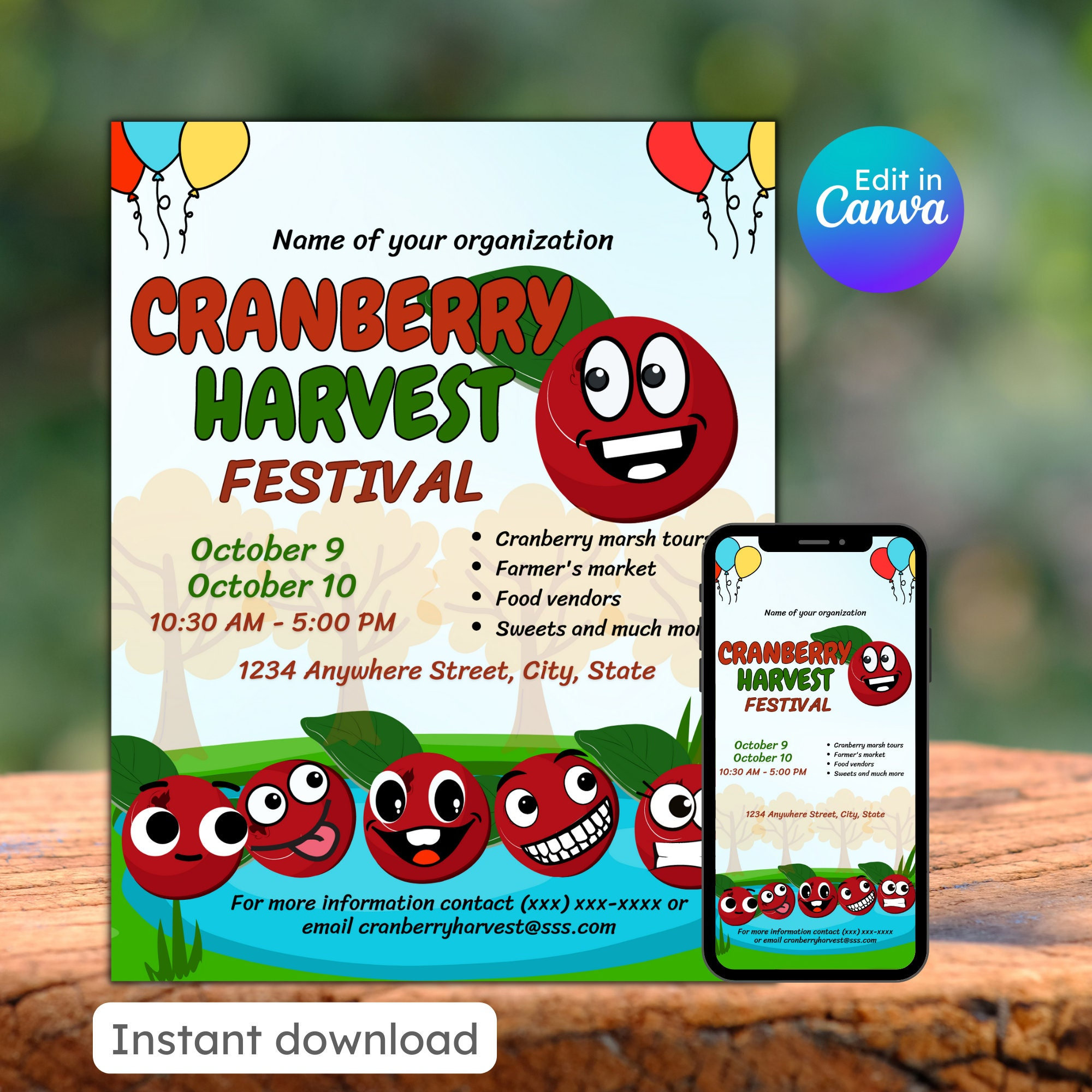 Cranberry Harvest Festival Flyer, Abundant Autumn, Community Event ...