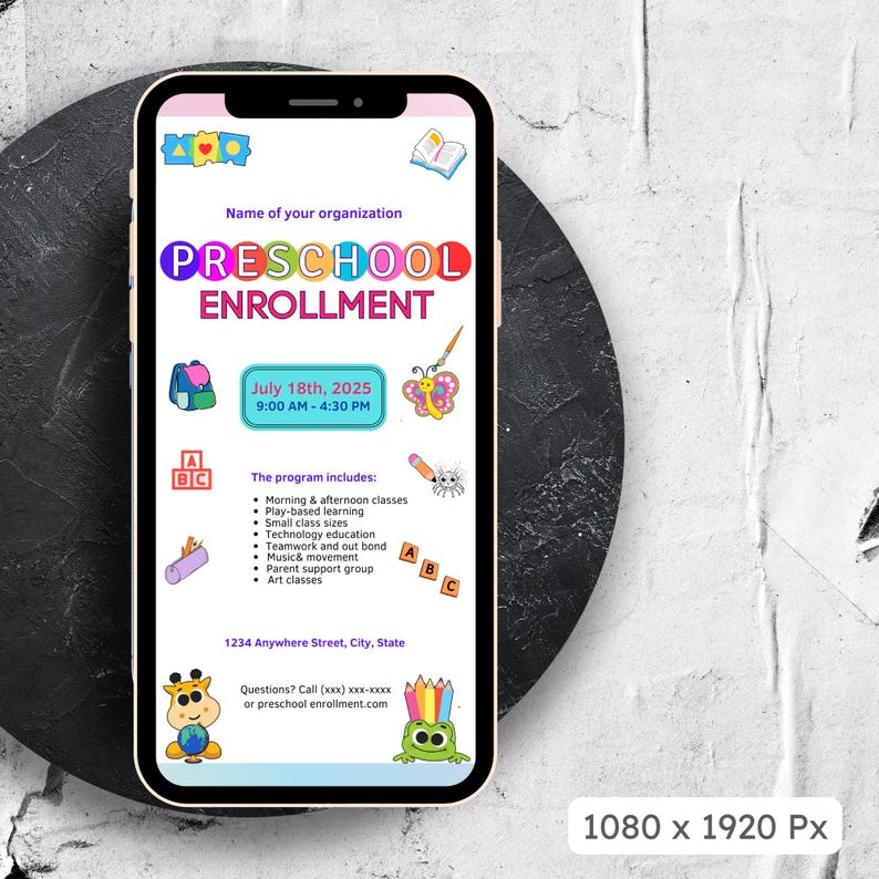 Editable Preschool Enrollment Flyer: Open House, Back to School ...