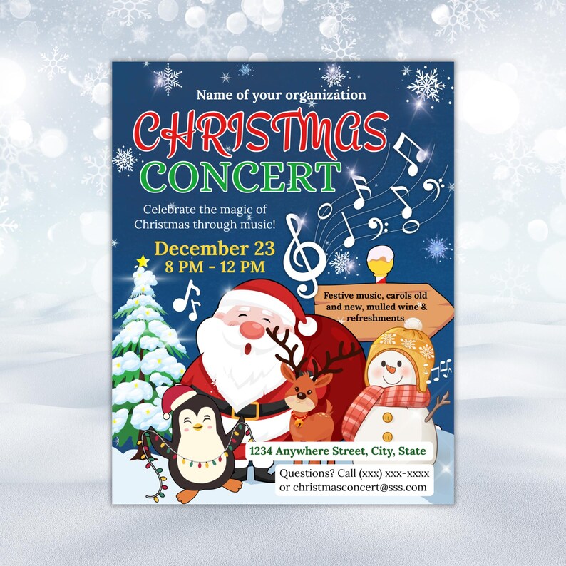 Christmas Concert Flyer, Recital Invitation, Church School Event ...