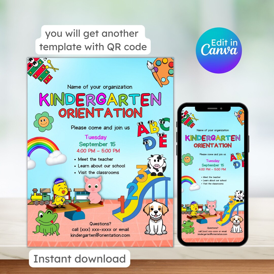 Kindergarten Orientation Flyer Back to School Event Kindergarten ...