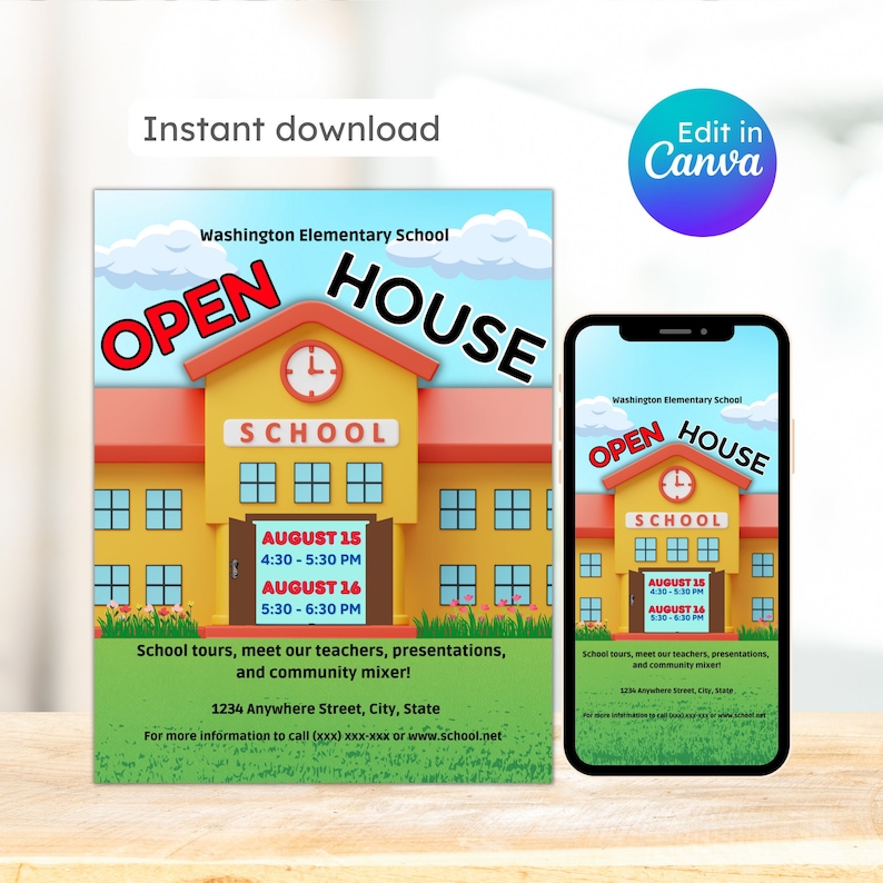 School Open House Flyer, Meet the Teacher, School Fundraiser, Pta Pto ...