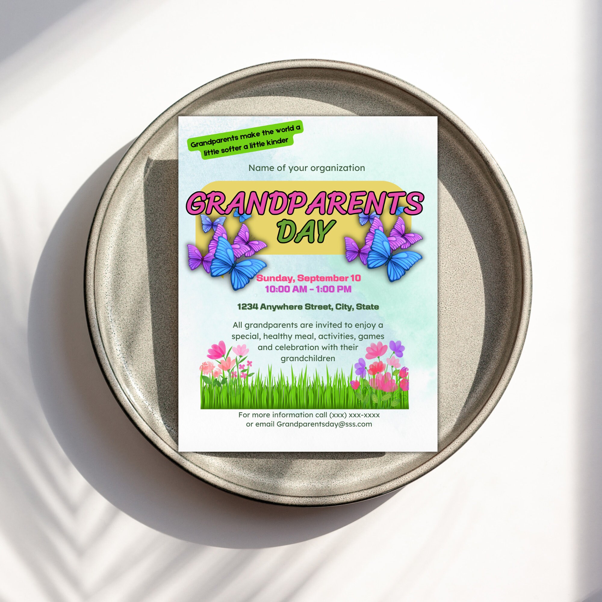 Grandparents Day Flyer Lunch School Grandparents Day Invite Family Fun ...