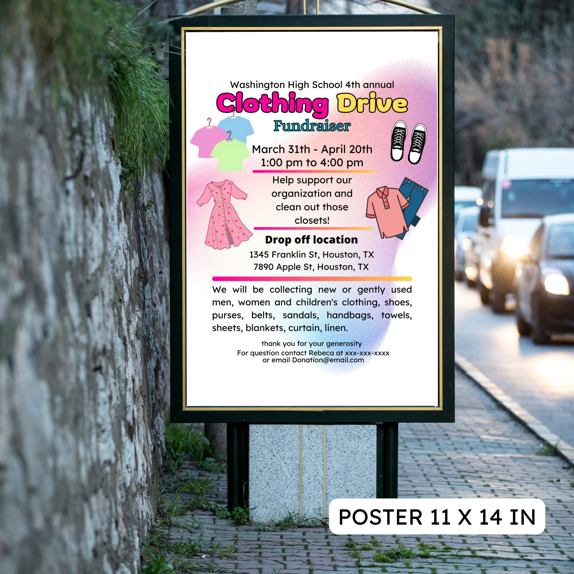 EDITABLE Clothing Drive Flyer, Editable Clothing Drive, School Church ...