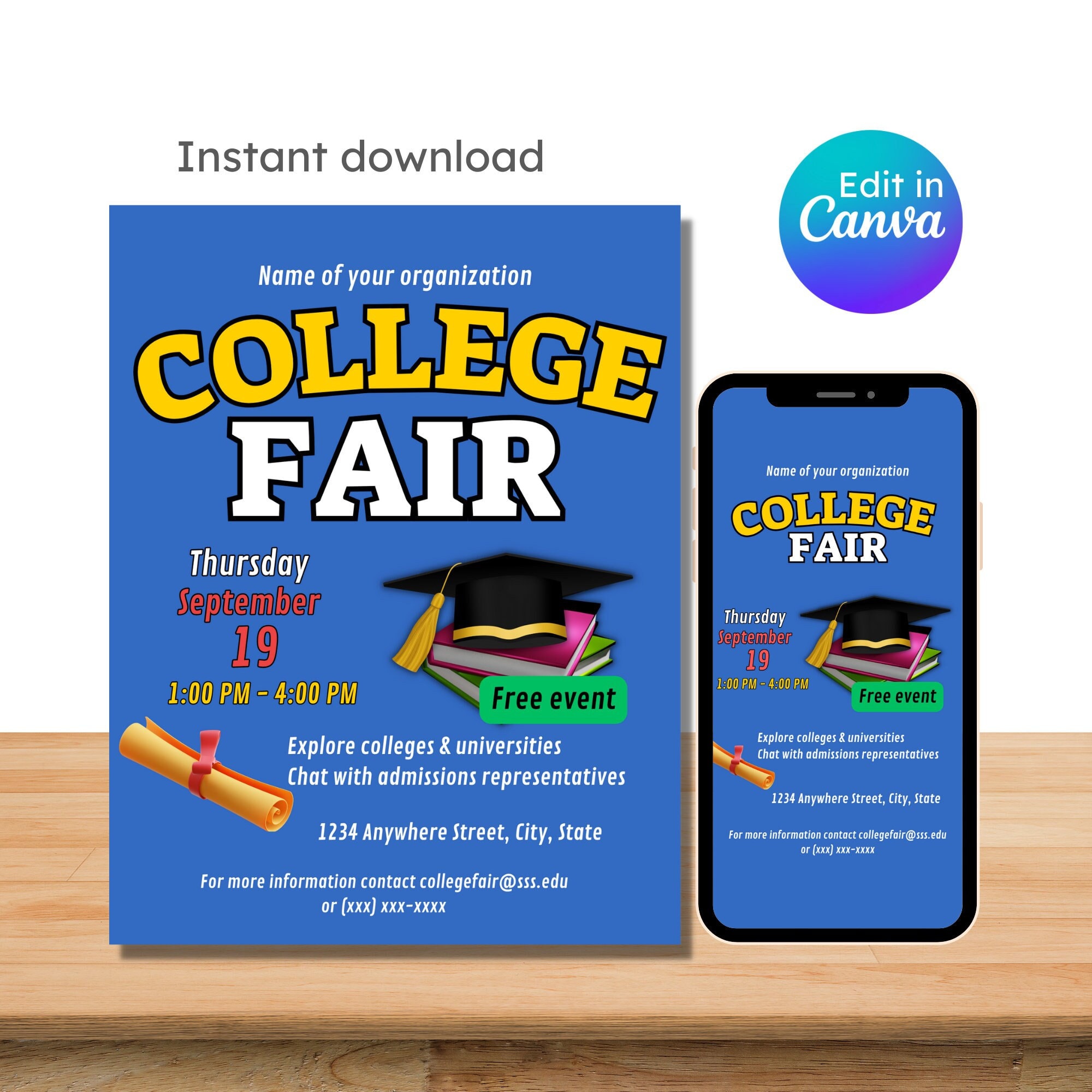 College Fair Flyer, Career Fair, Community School, College Graduation ...