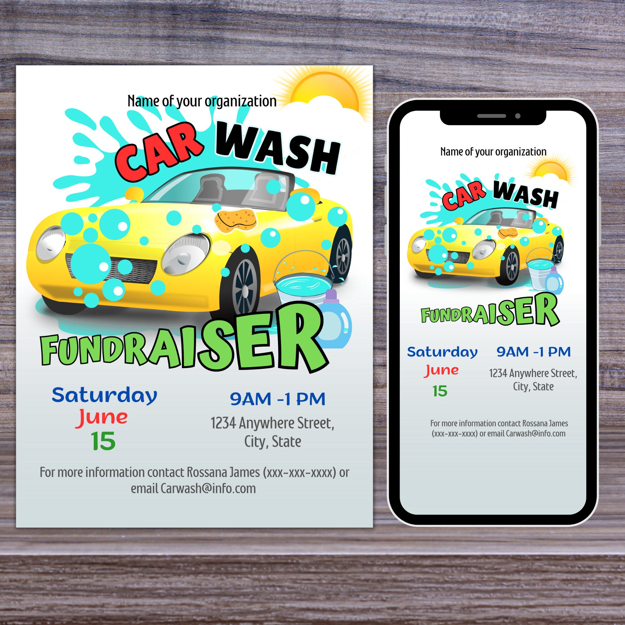 Editable Car Wash Fundraiser Flyer, Mobile Car Wash, Car Wash Template ...