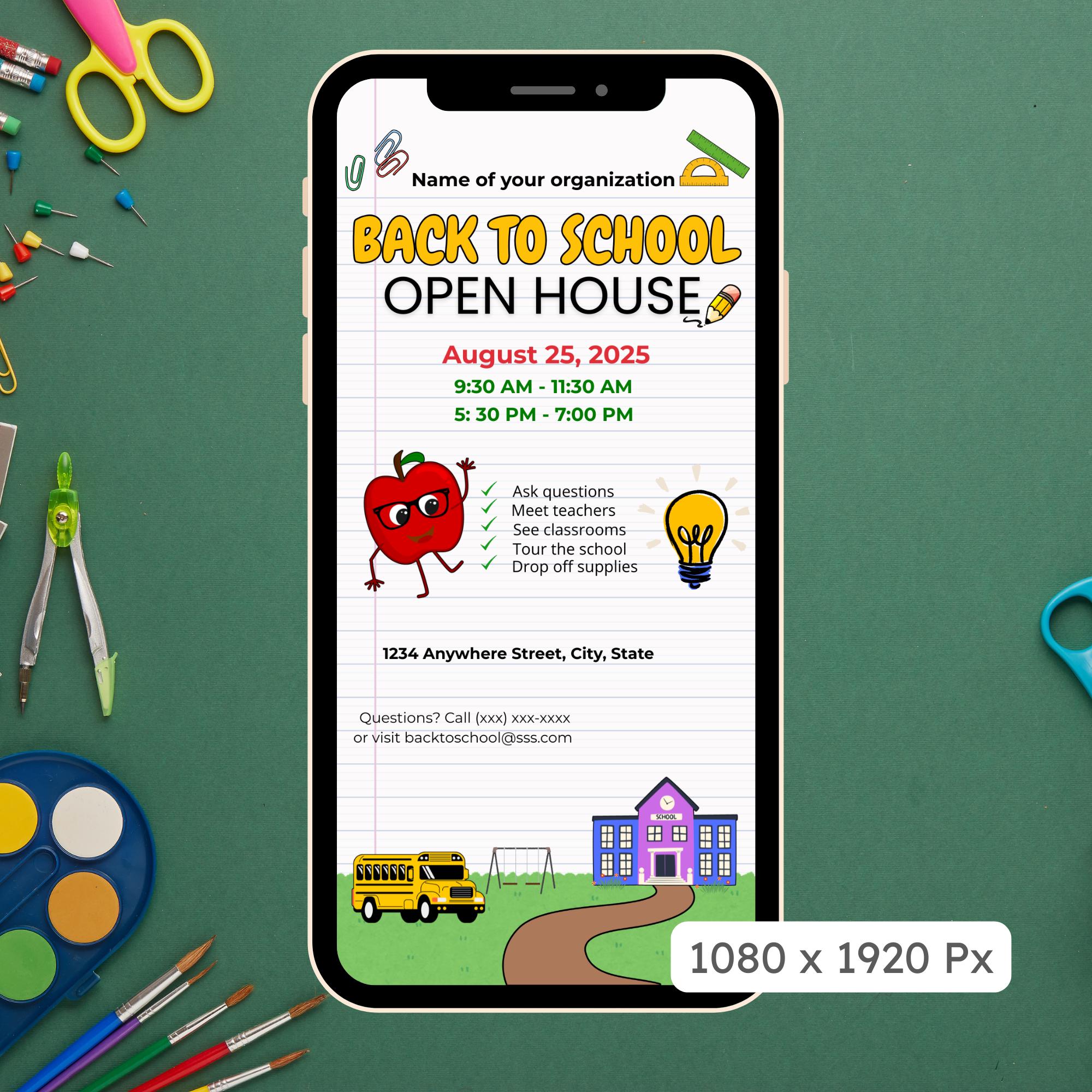 Back to School Open House Flyer, Pto Event, 1st Day of School, Meet the ...