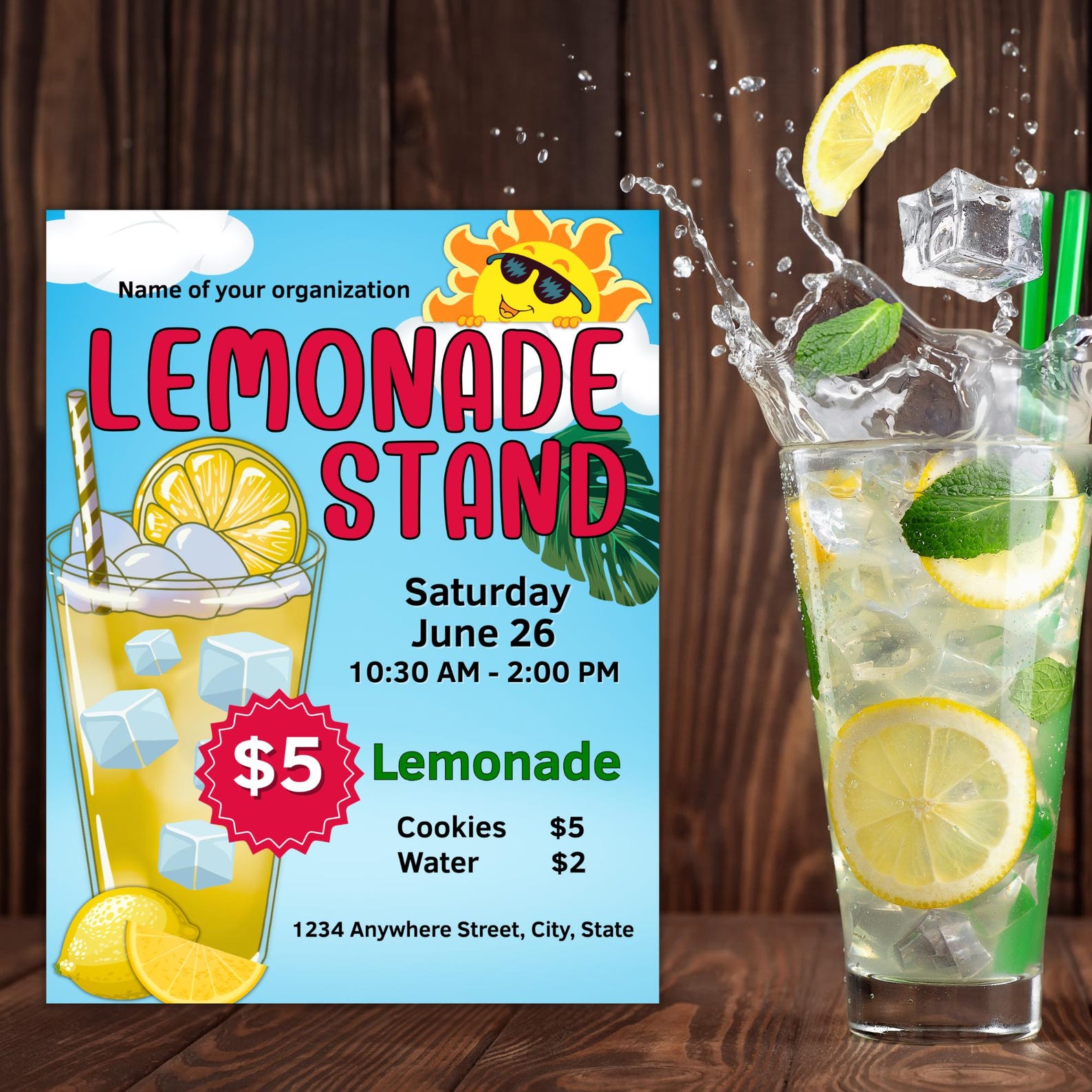 Editable Lemonade Stand Flyer: Summer Fundraiser Printable (digital ...