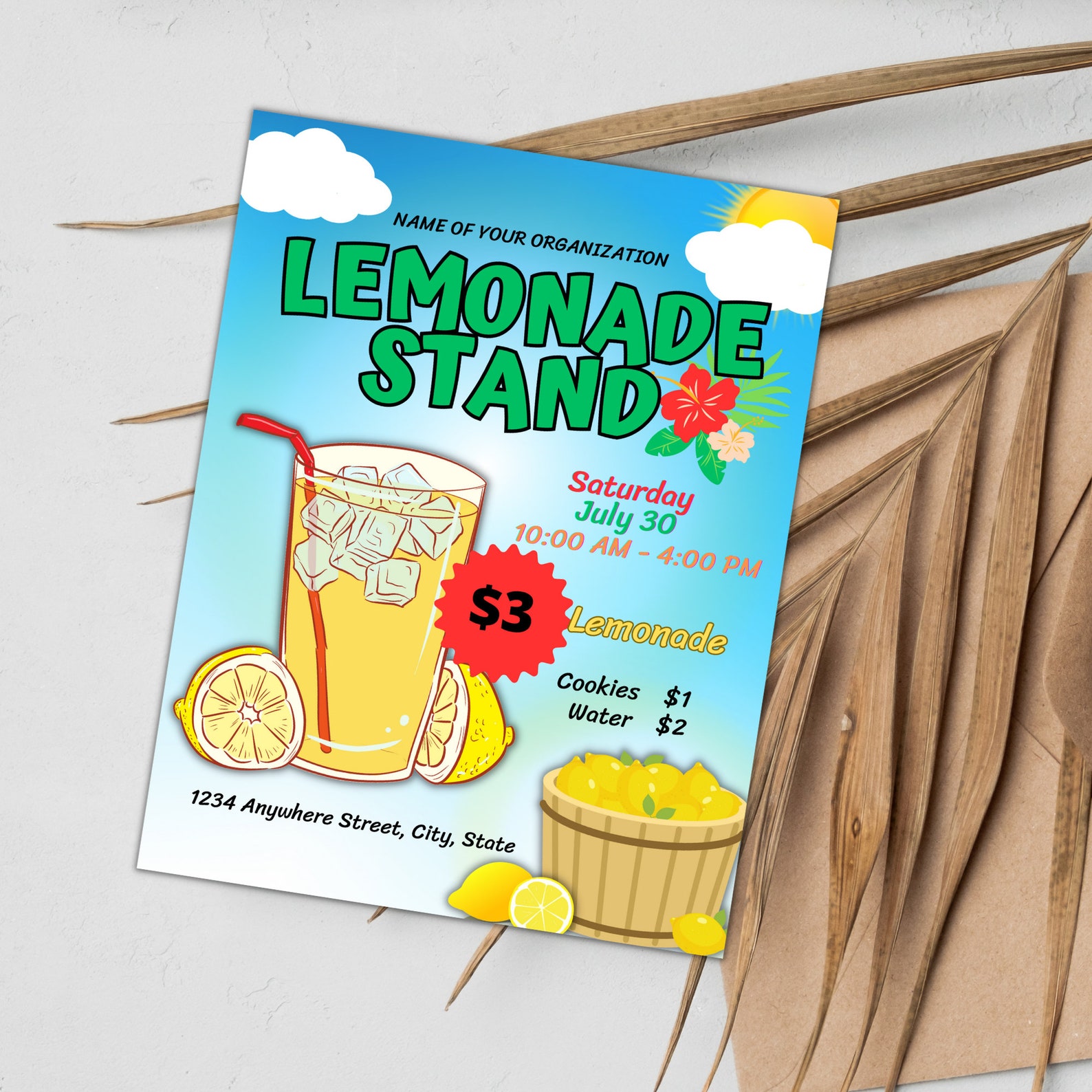 Lemonade Stand Flyer Lemonade Fundraiser School Summer Picnic Pta
