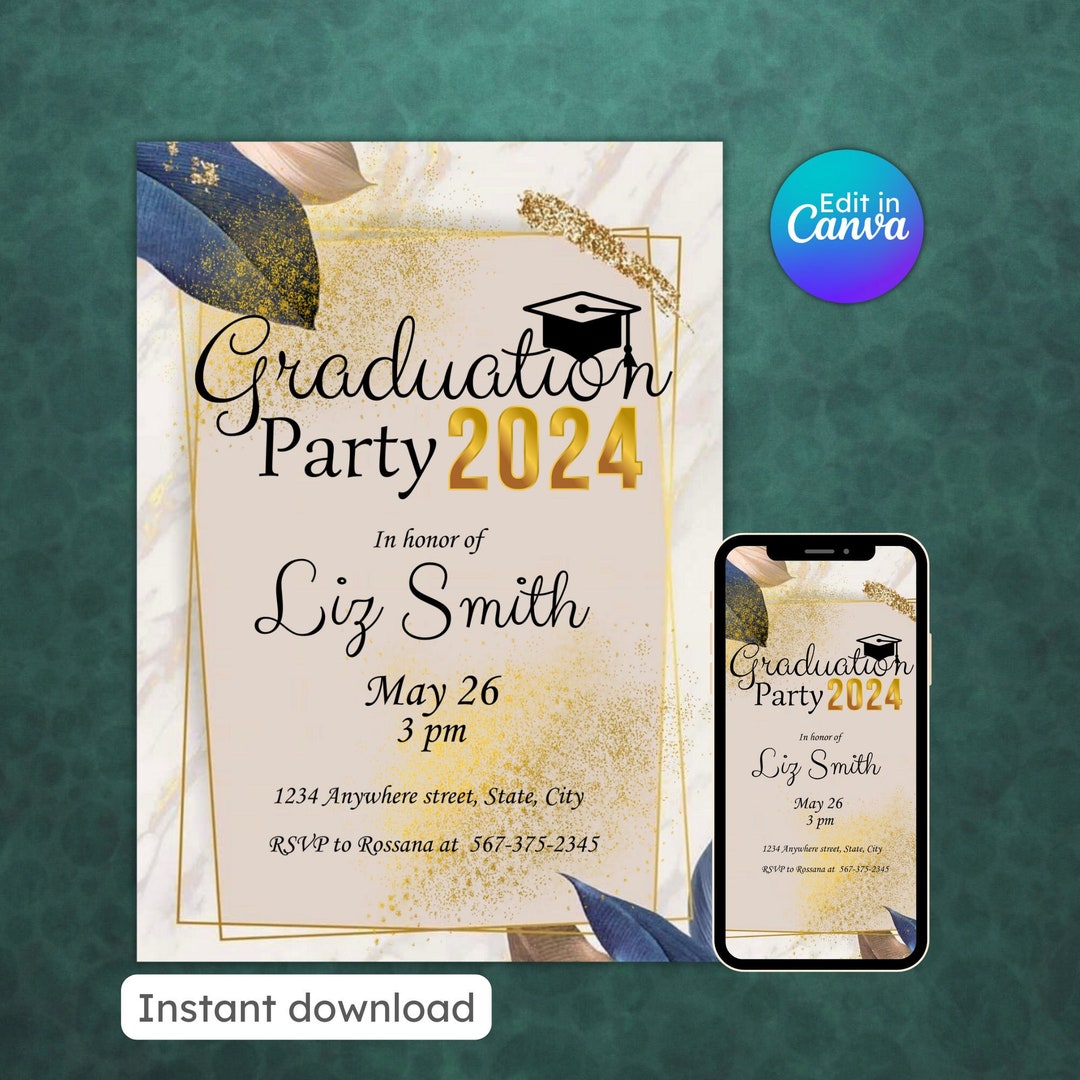 Graduation Party Invitation Grad Announcement Formal Graduation ...