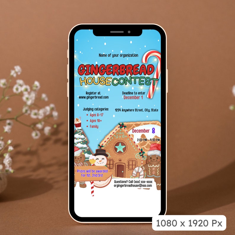 Gingerbread House Contest Flyer Cooking Decorating Christmas Cookie ...