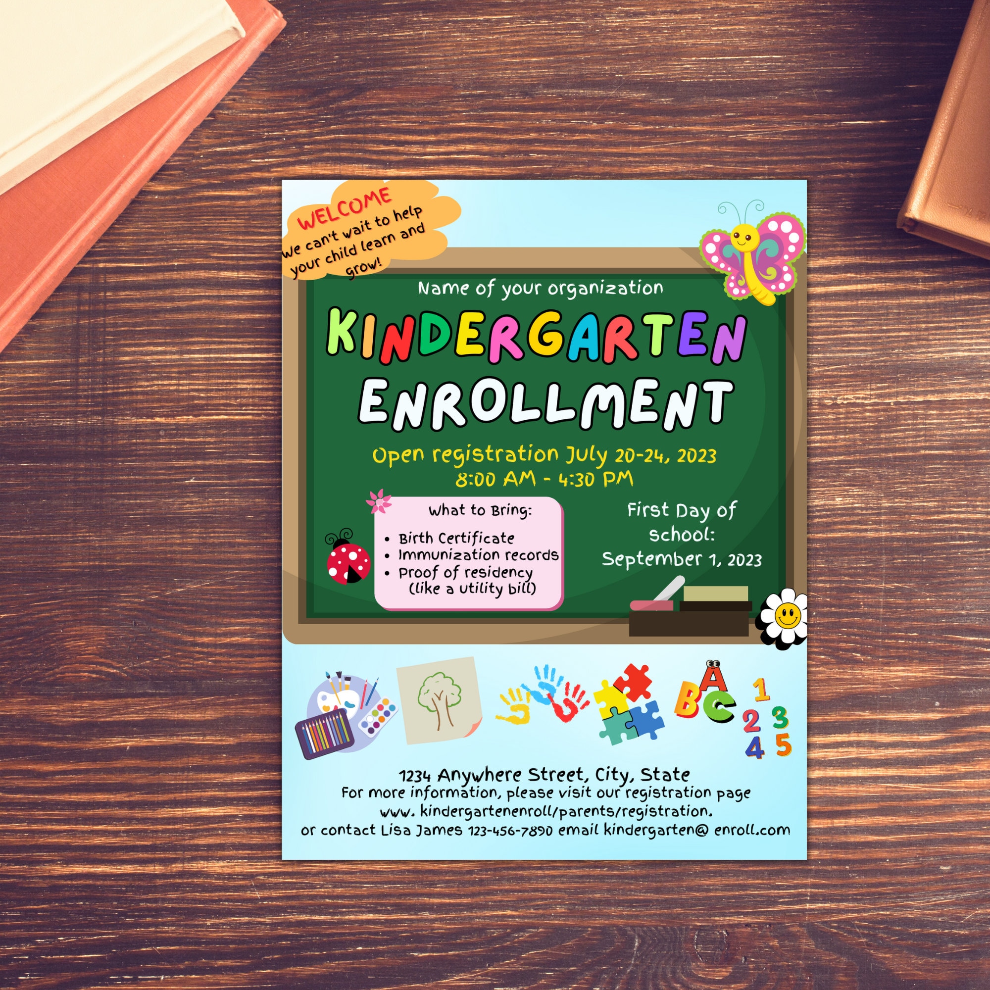 Kindergarten Enrollment Flyer Open Enrollment Pta Pto Flyer ...