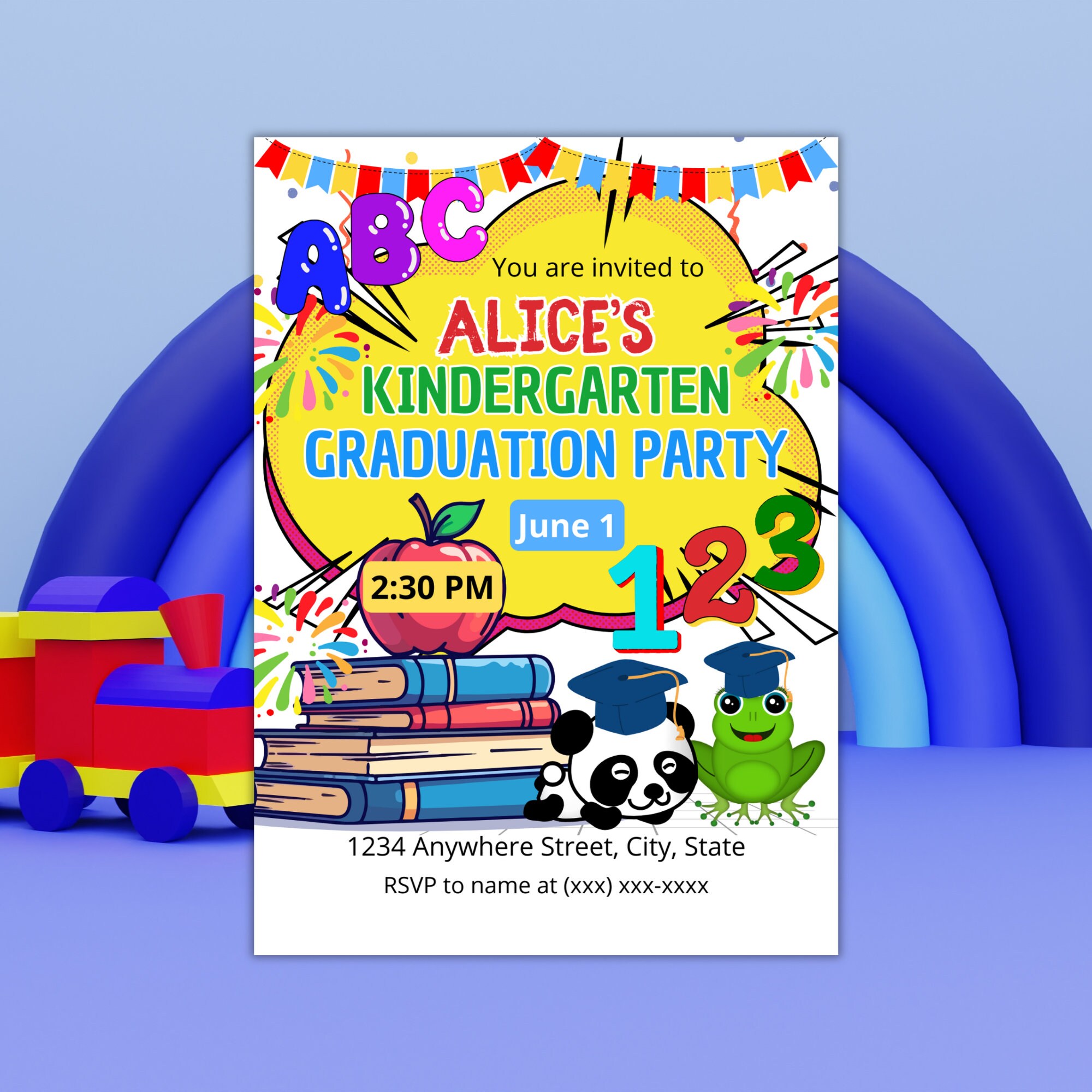 Kindergarten Graduation Party Invitation: Editable Class of 2024 ...