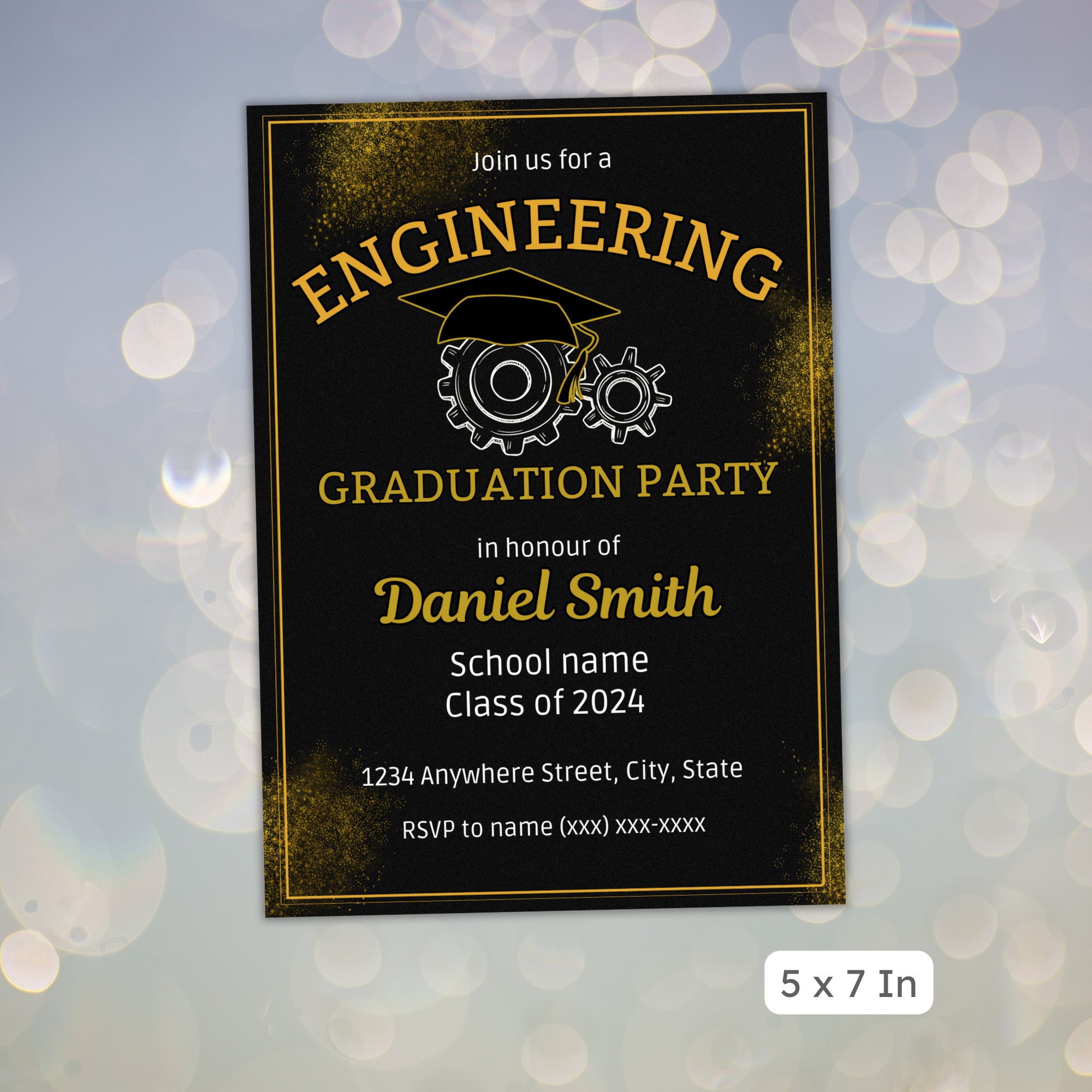 Engineering Graduation Card, Grad Announcement, Class of 2024, New ...